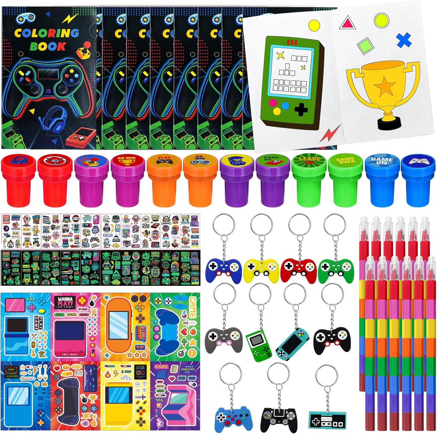 Amazon.com: Cinrobiye 72 Pcs Video Game Party Favors Set, Video Game ...