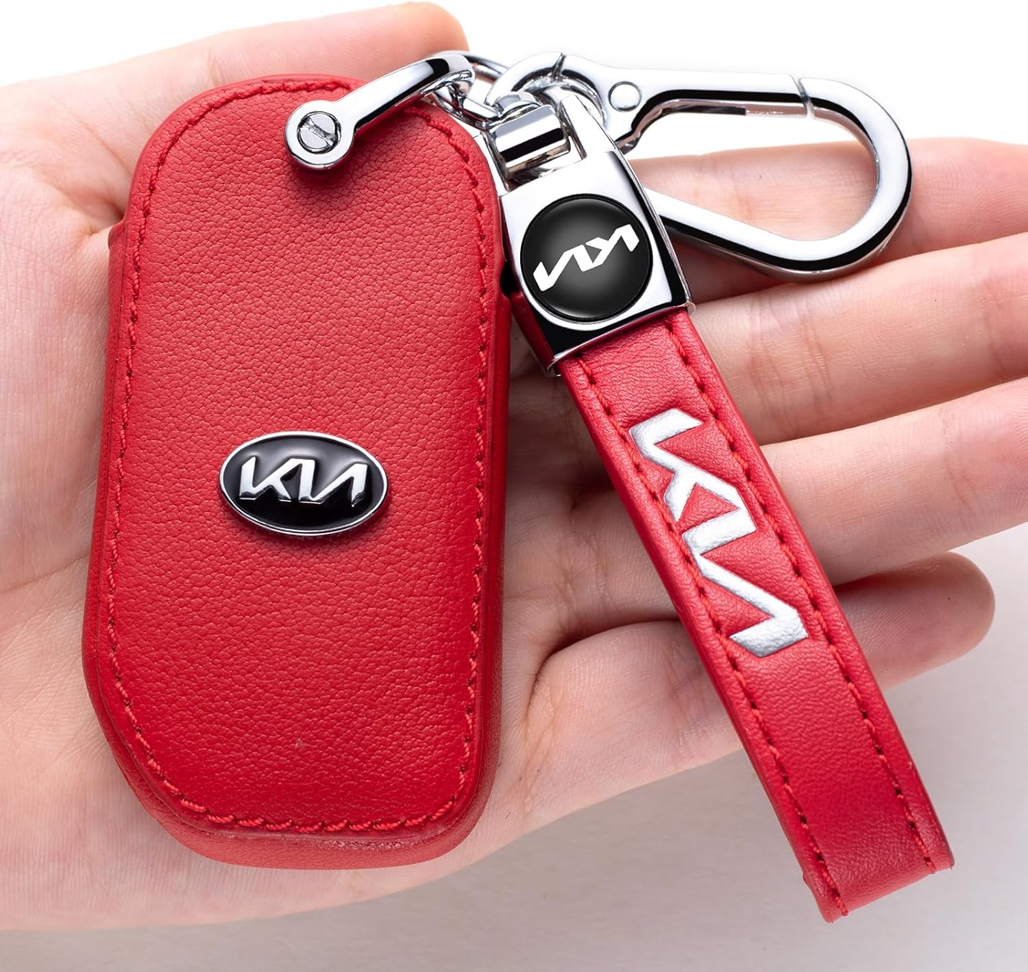 Amazon.com: Leather Key Fob Case Cover for KIA ,Key Holder Suit for Kia ...