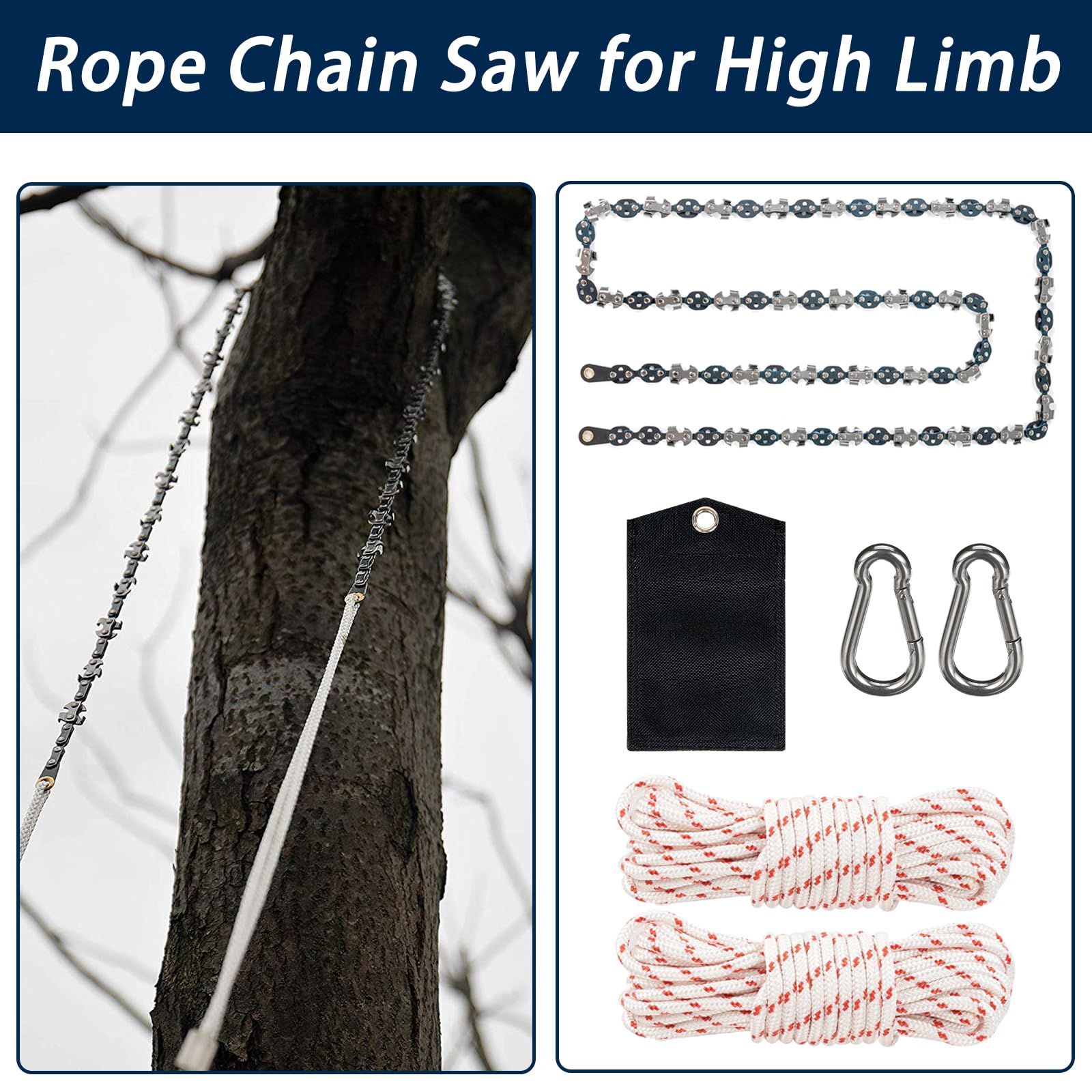 Snapklik.com : 53 Inch High Reach Tree Limb Hand Rope Saw, 68 Sharp ...