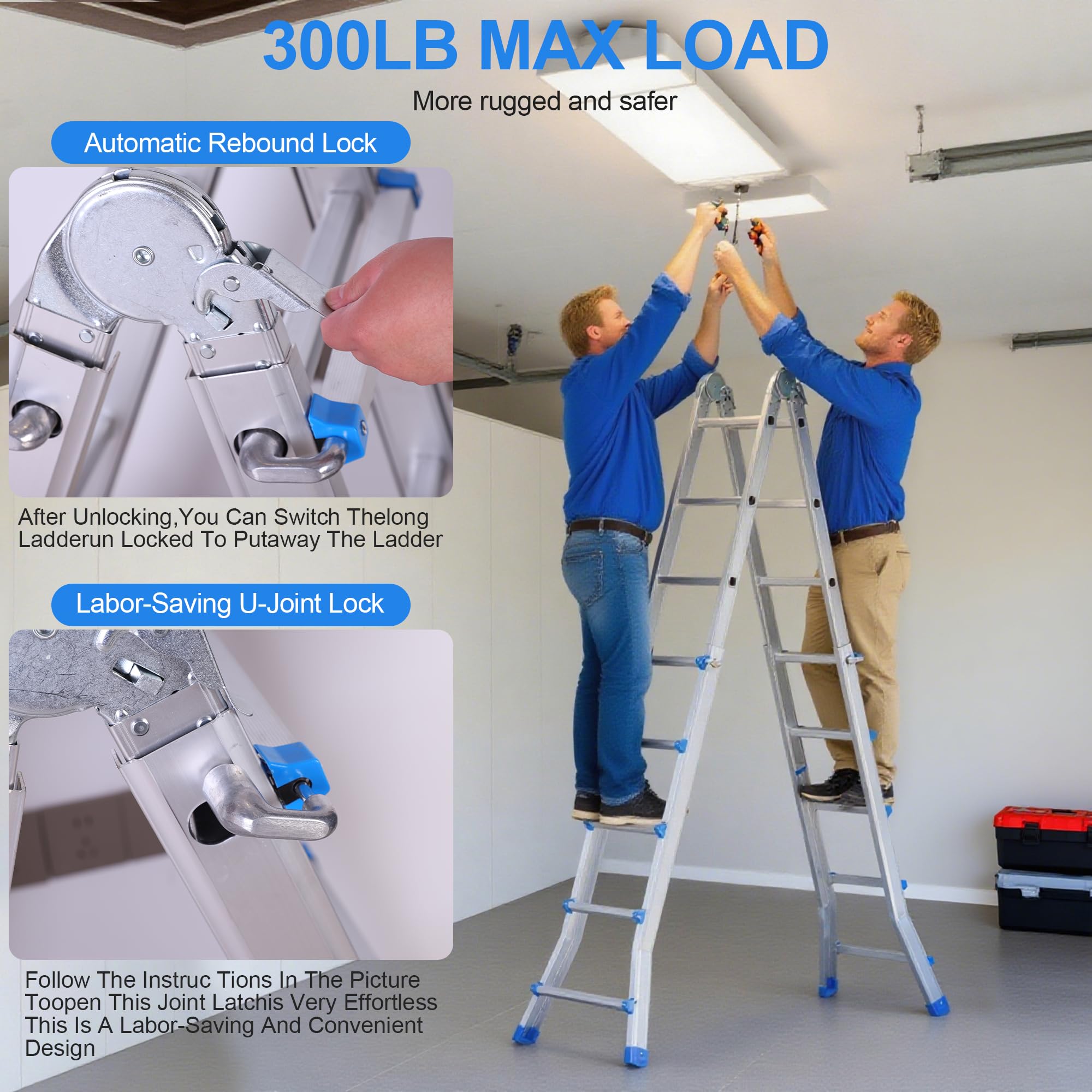 Snapklik.com : A Frame 5 Step Telescoping Ladder, 16 FT Reach Height ...