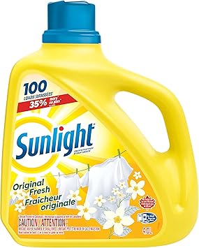 Sunlight Lessive Original Lemon Fresh (100 lavages, 4,0 L) avec formule ...