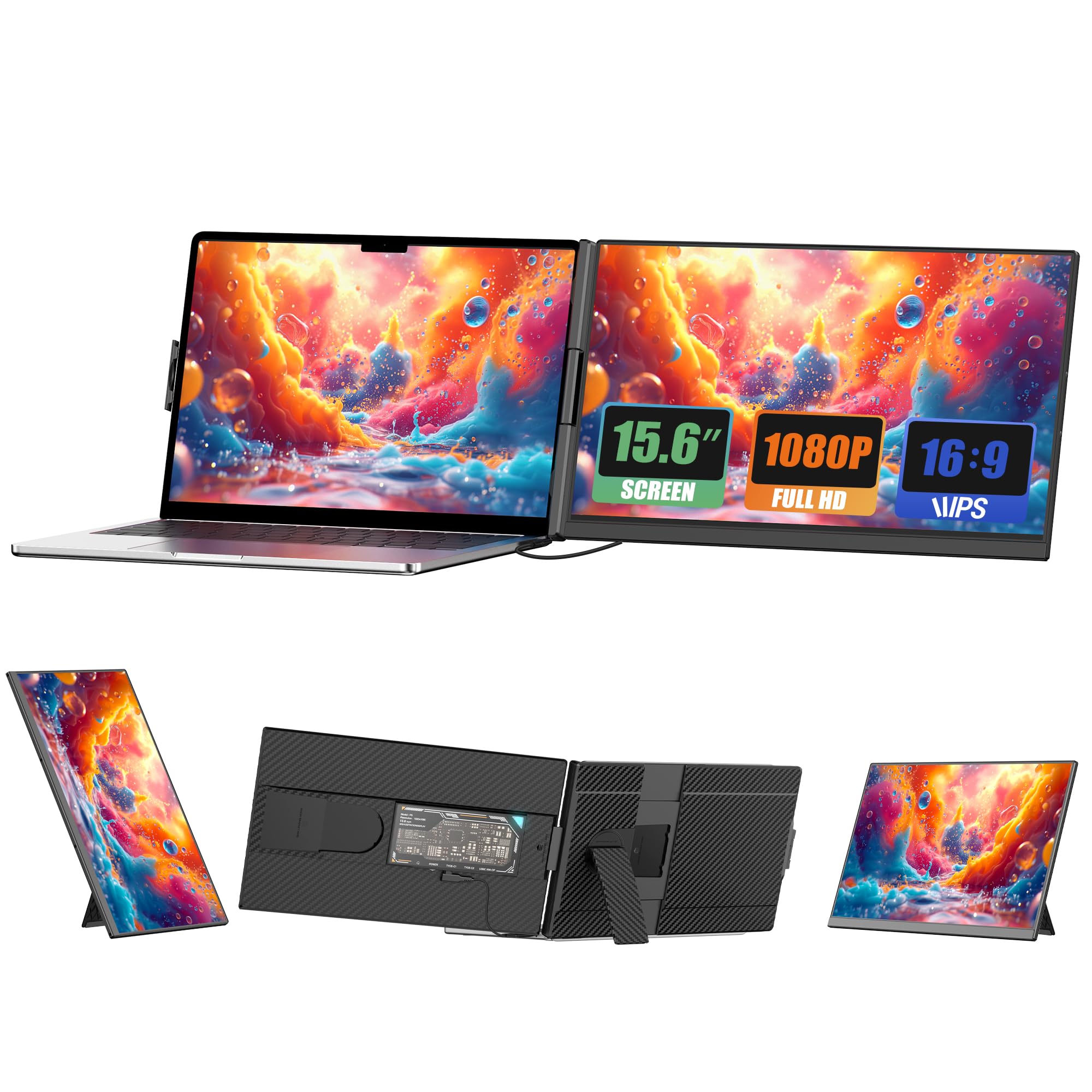 Snapklik.com : Laptop Screen Extender, 15.6" IPS FHD 1080P Laptop ...