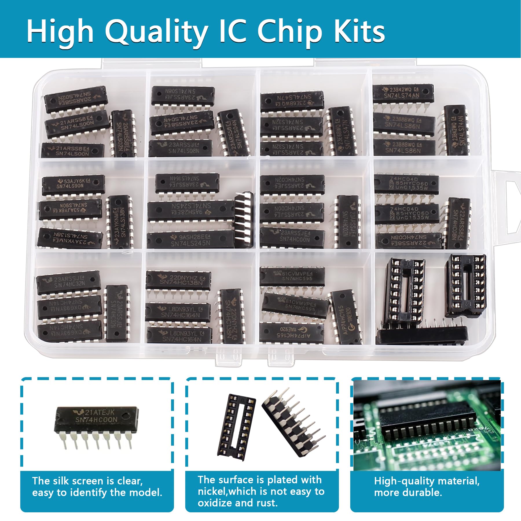 Snapklik.com : 49Pcs 25 Types 74HCxx And 74LSxx Series Logic IC ...
