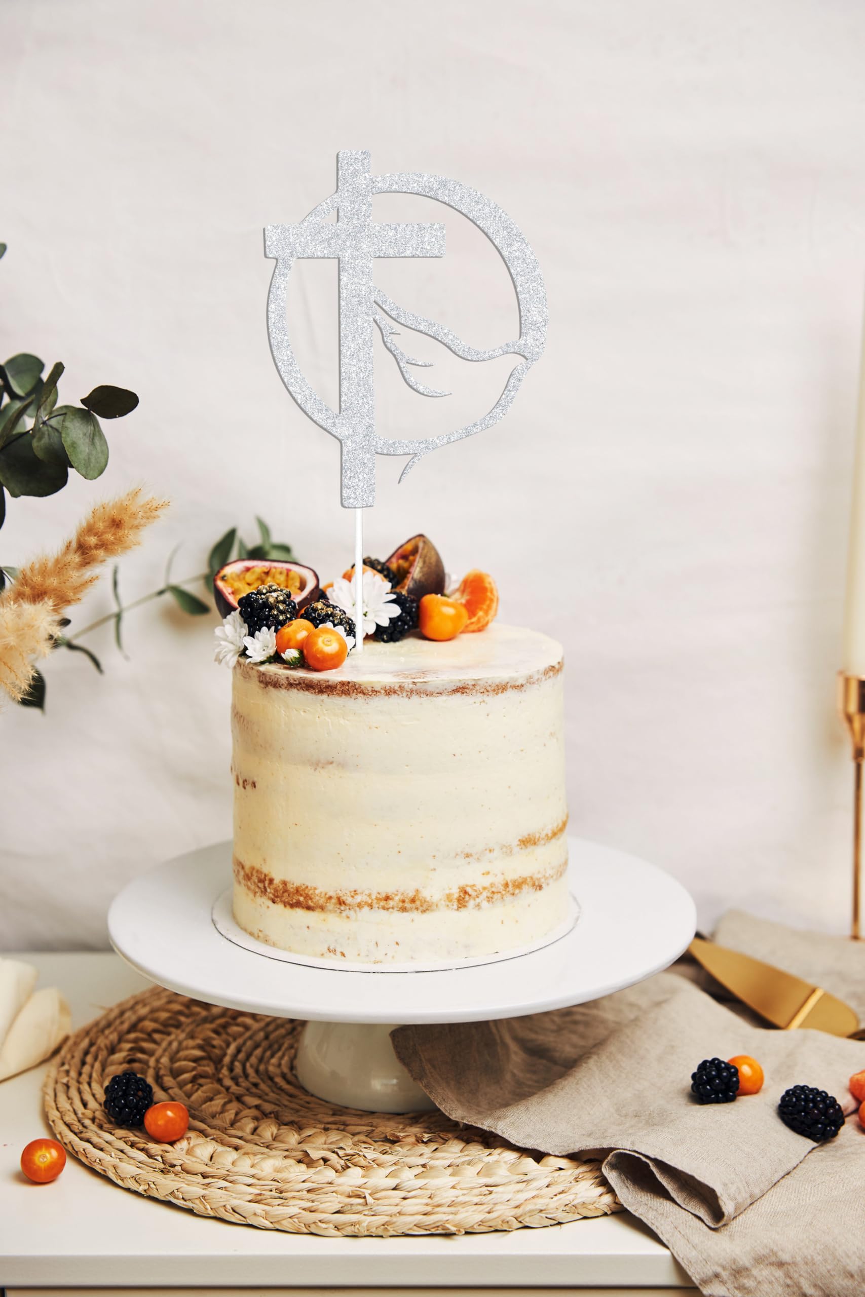 Snapklik.com : Silver Glitter Cross Cake Topper,Confirmation Baptisms ...