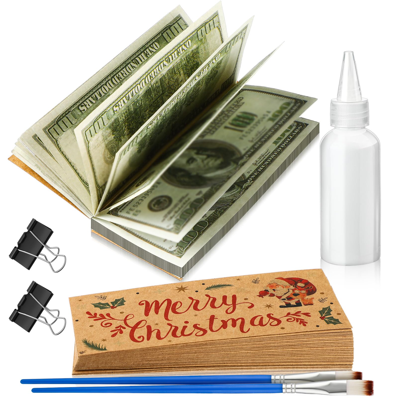 Amazon.com: Fullhawl 12 Set Christmas Money Pad Kit 24 Pcs Merry ...