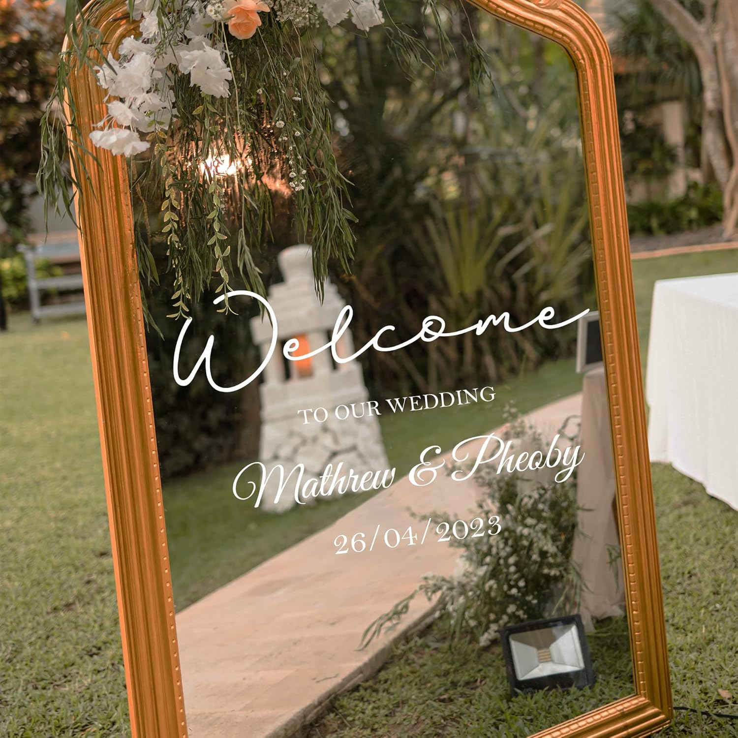 Welcome Wedding Mirror Sticker Vinyl Decal Sticker for DIY Wedding Easy ...