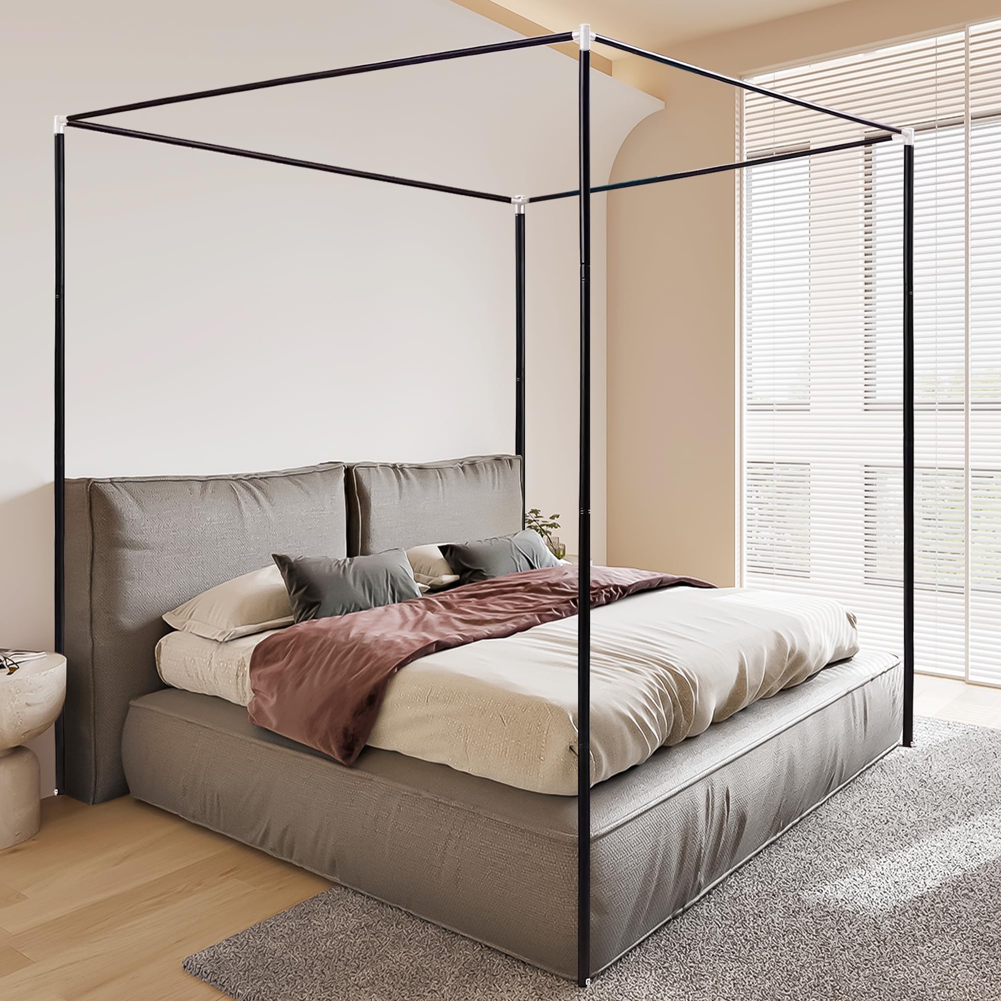 Amazon.com: King Canopy Bed Frame, Stainless Steel Canopy Bed Frame ...