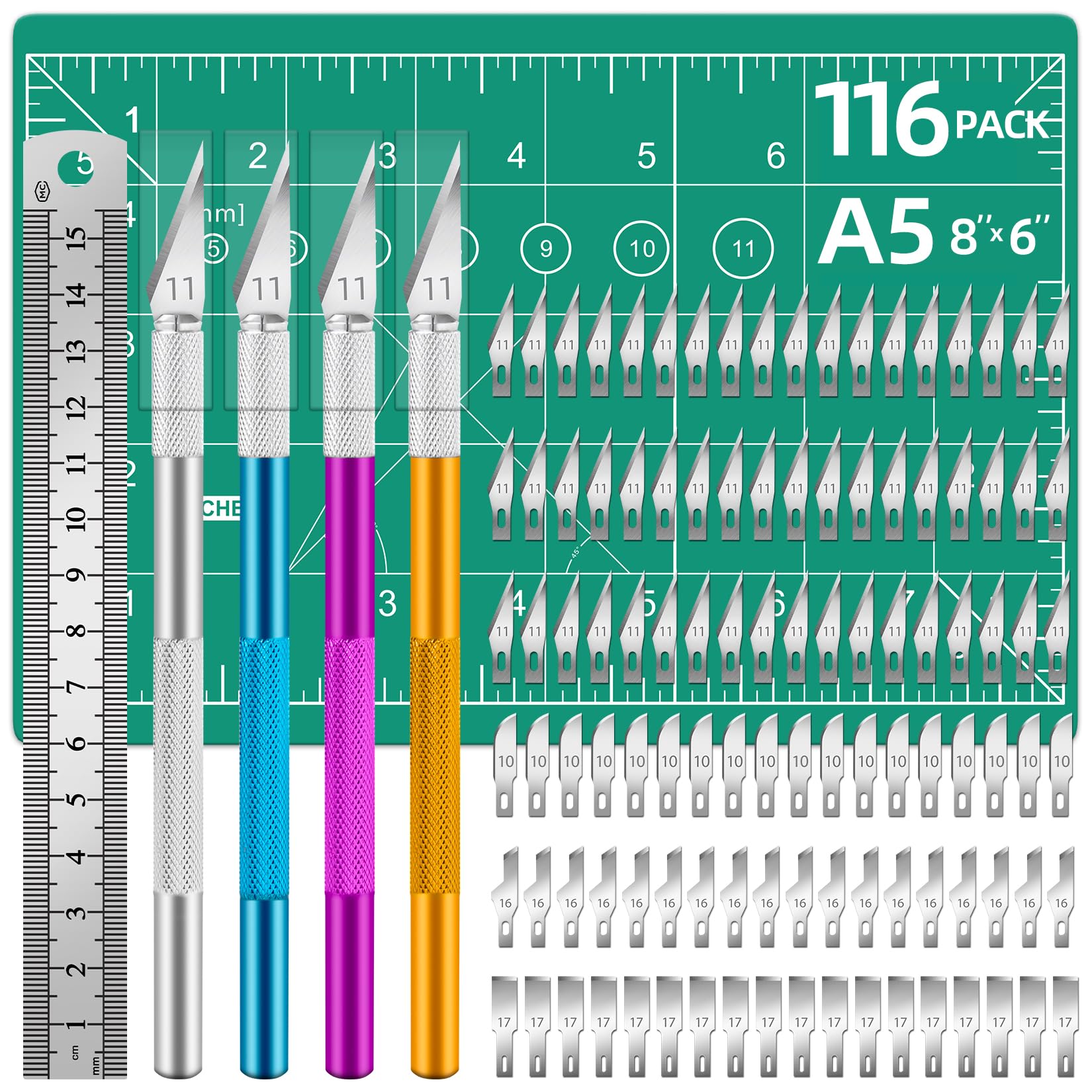 Amazon.com: JETMORE 116 Pack Exacto Knife Set, Exacto Knife for ...