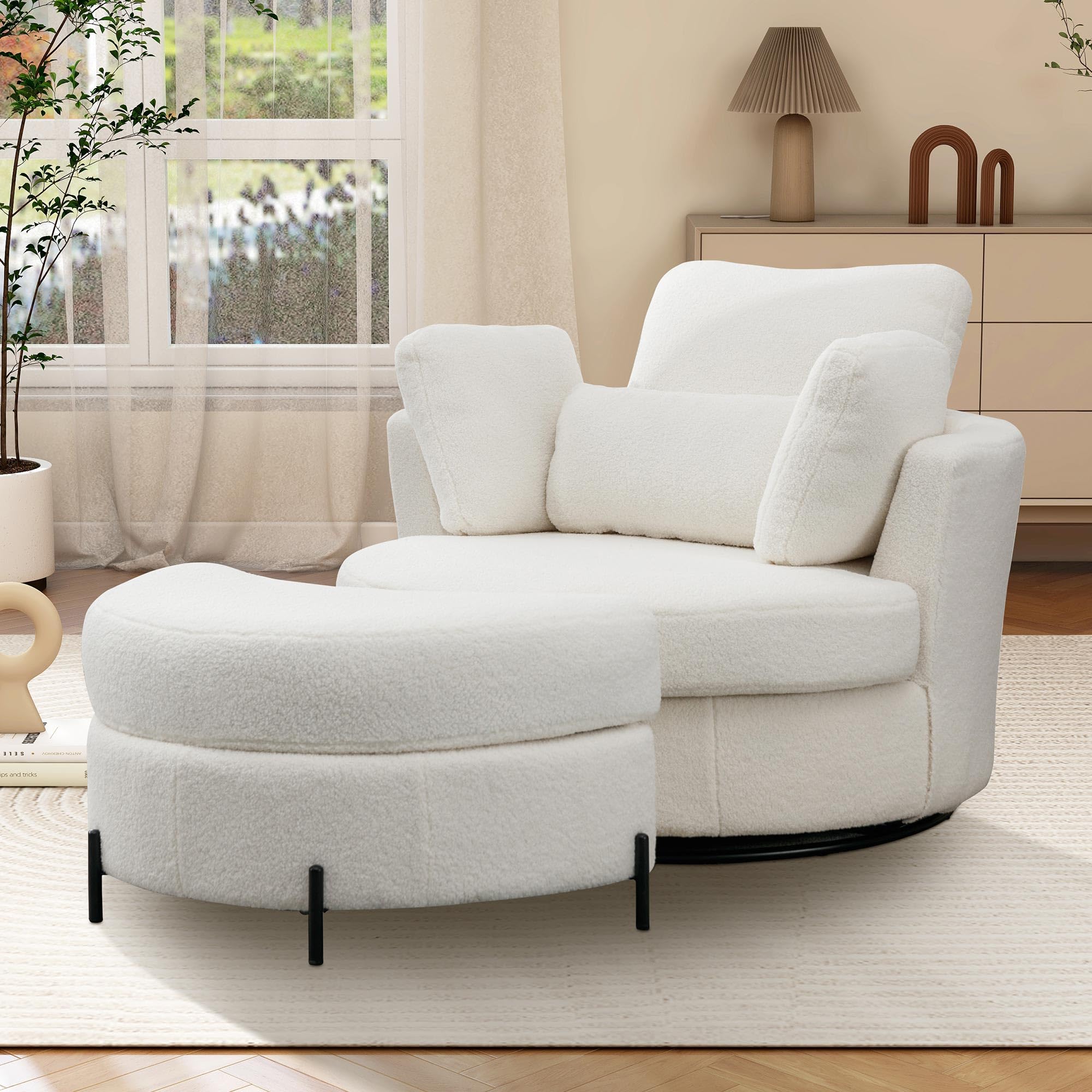 Amazon.com: Aoiy & Wifon 42.2" W Oversized Swivel Accent Chairs with ...