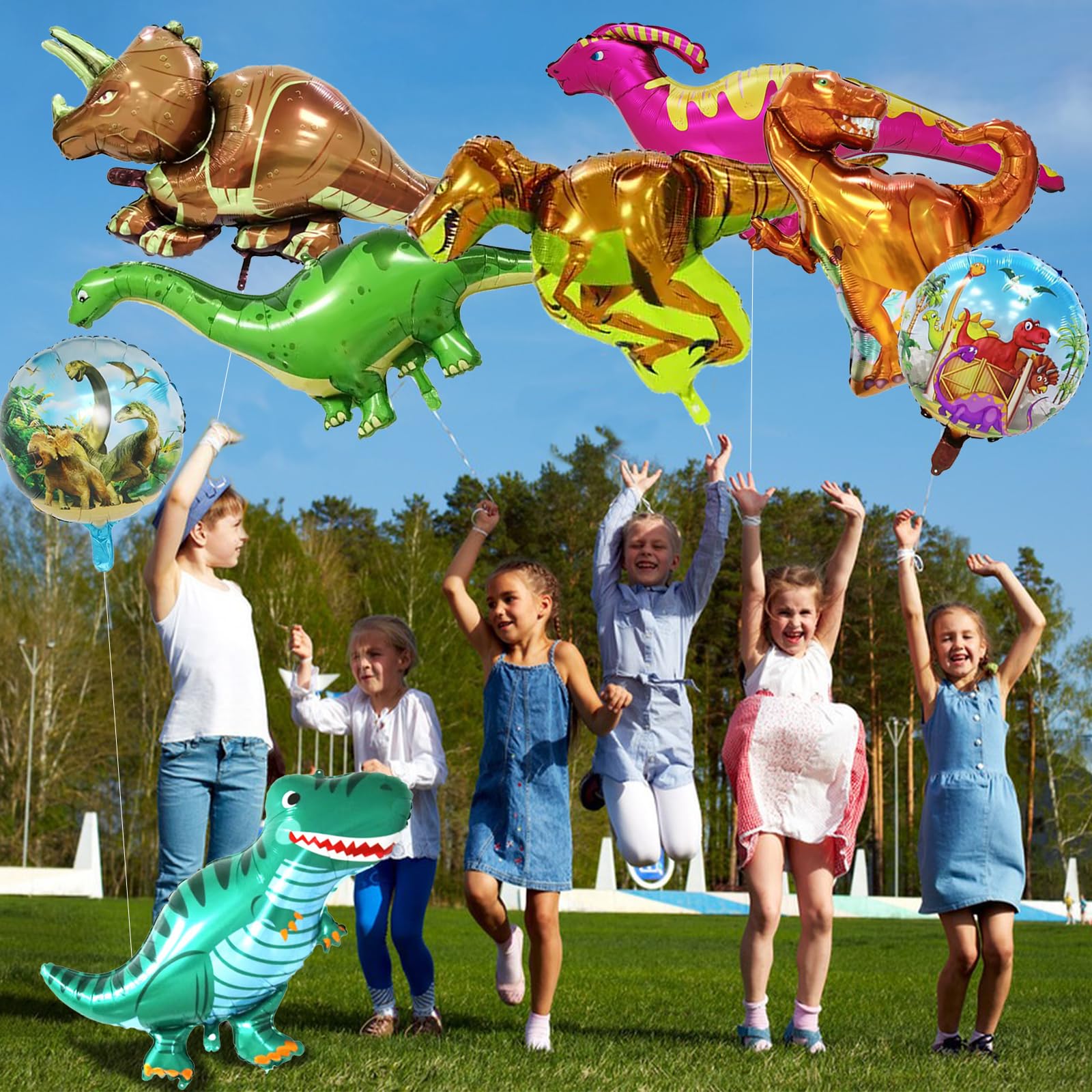 Snapklik.com : 8 Pieces Dinosaur Balloons 46 Inch Dino Foil Balloons ...