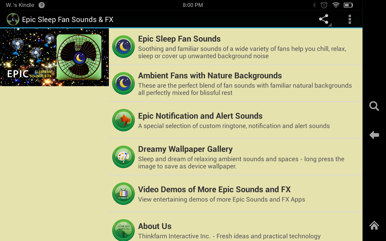 Epic Sleep Fan Sounds and FX - App on Amazon Appstore