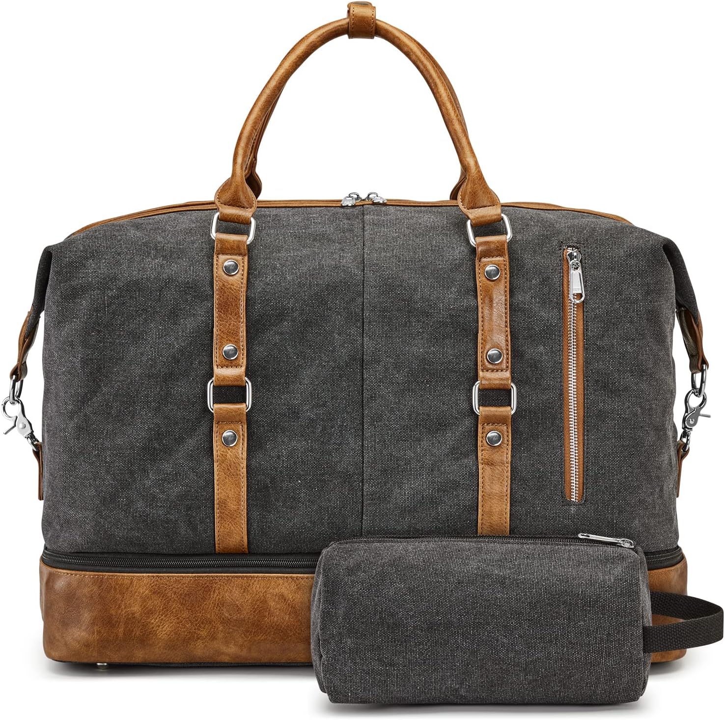 Amazon.com | S-ZONE Weekender Bag for Men Canvas Duffle Large Weekend ...
