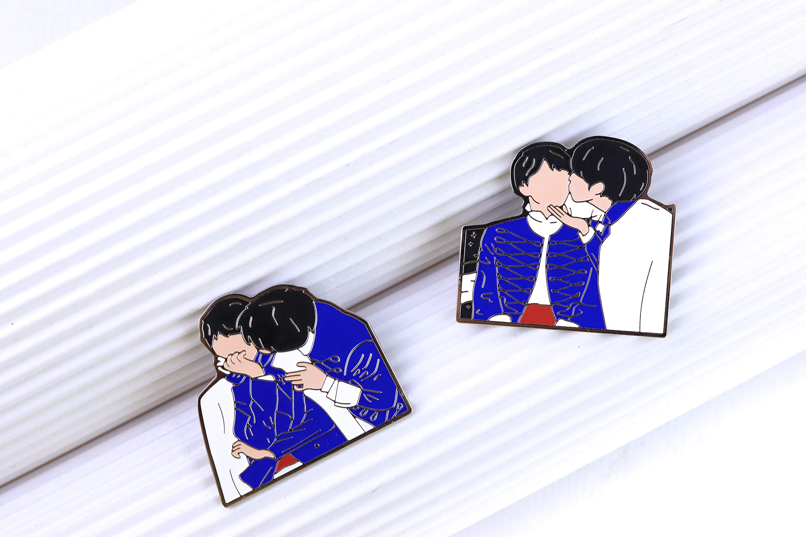 Exclusive BTS pins K-pop Enamel pin Jungkook kiss Tae Taehyung kissed ...