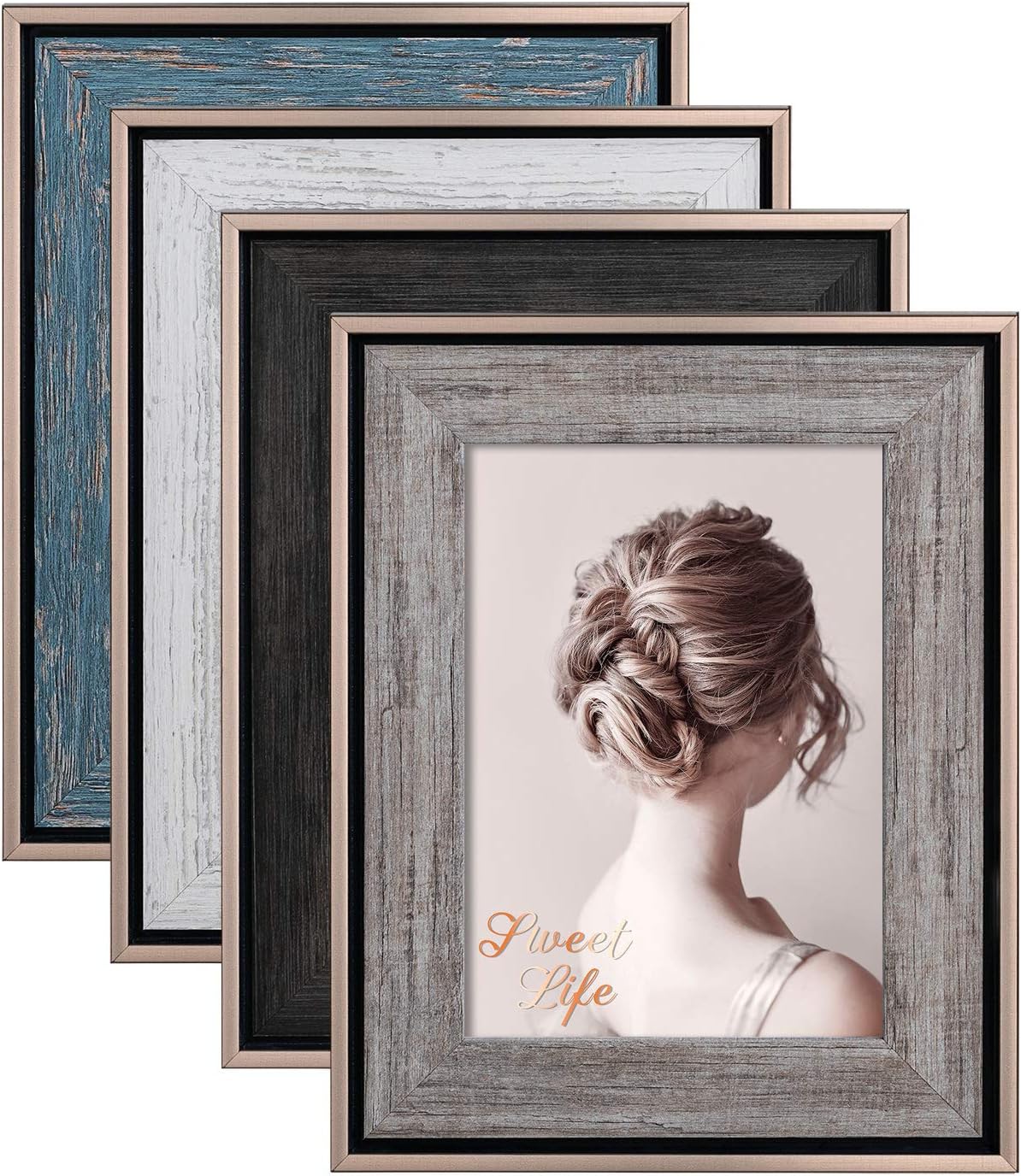 EGOFINE 8x6 Photo Frames Rustic - Distressed Frames 8x6 with Real Glass ...