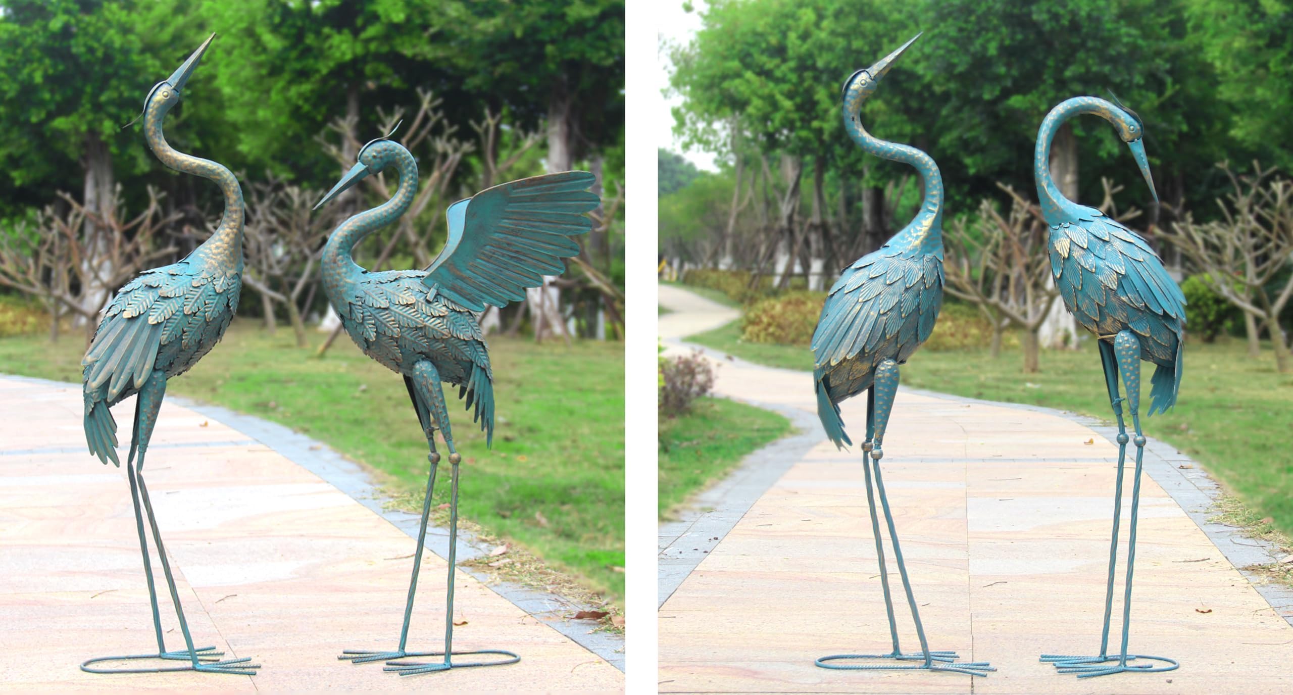Amazon.com: Oritty 33-37 Inch Metal Crane Garden Statue Décor, 35-40 ...