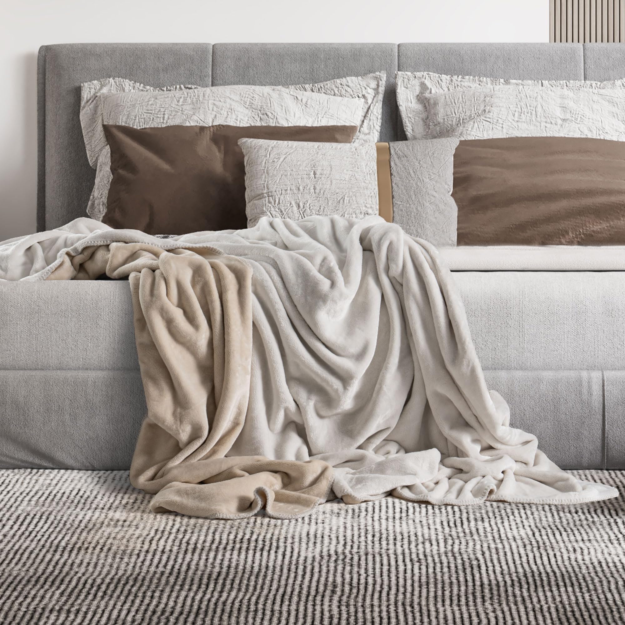 Amazon.com: Mon Chateau Luxury Over-Sized Ultra Soft Reversible Flannel ...