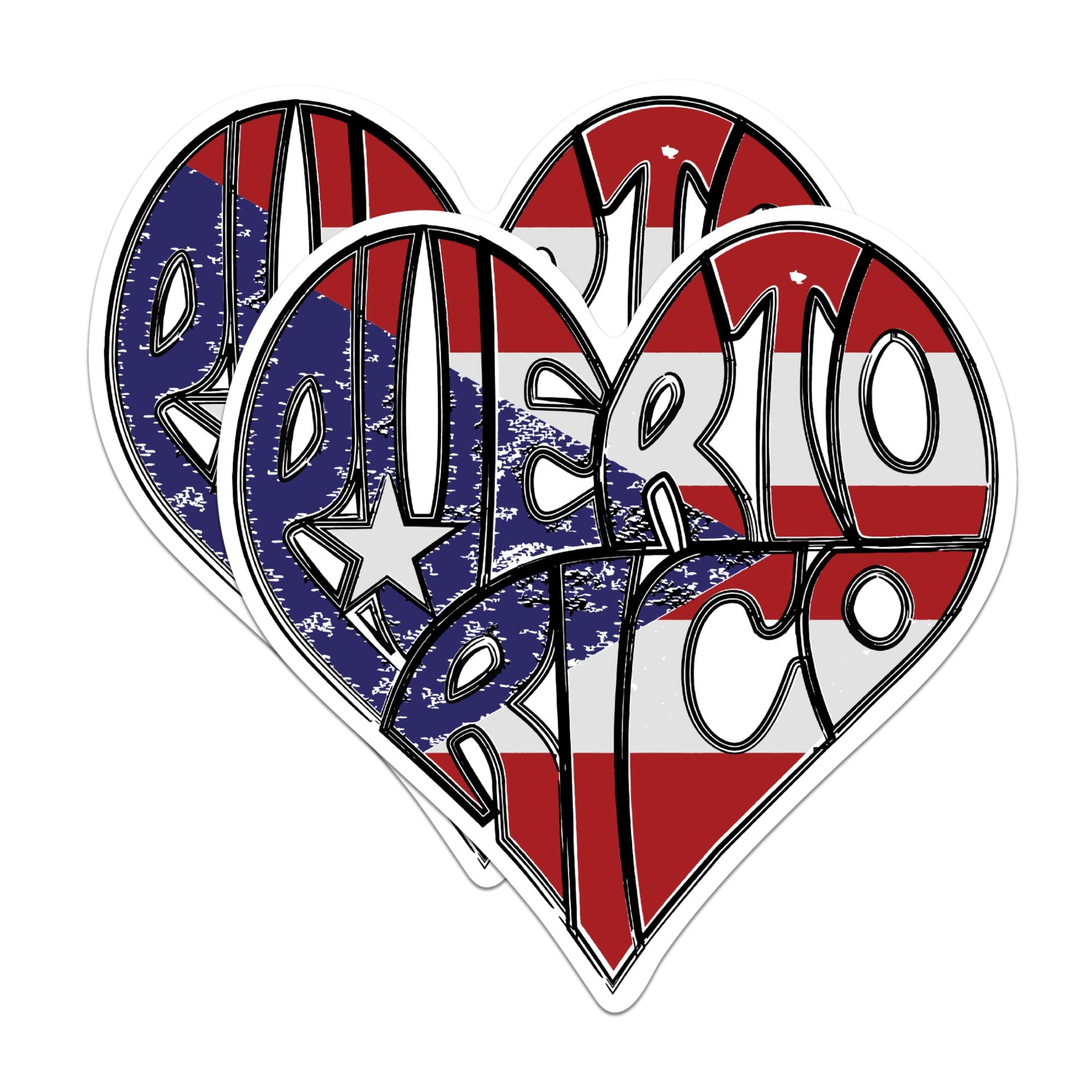 Amazon.com: (2 Pack) Puerto Rico Flag Heart Magnets - Puerto Rican ...