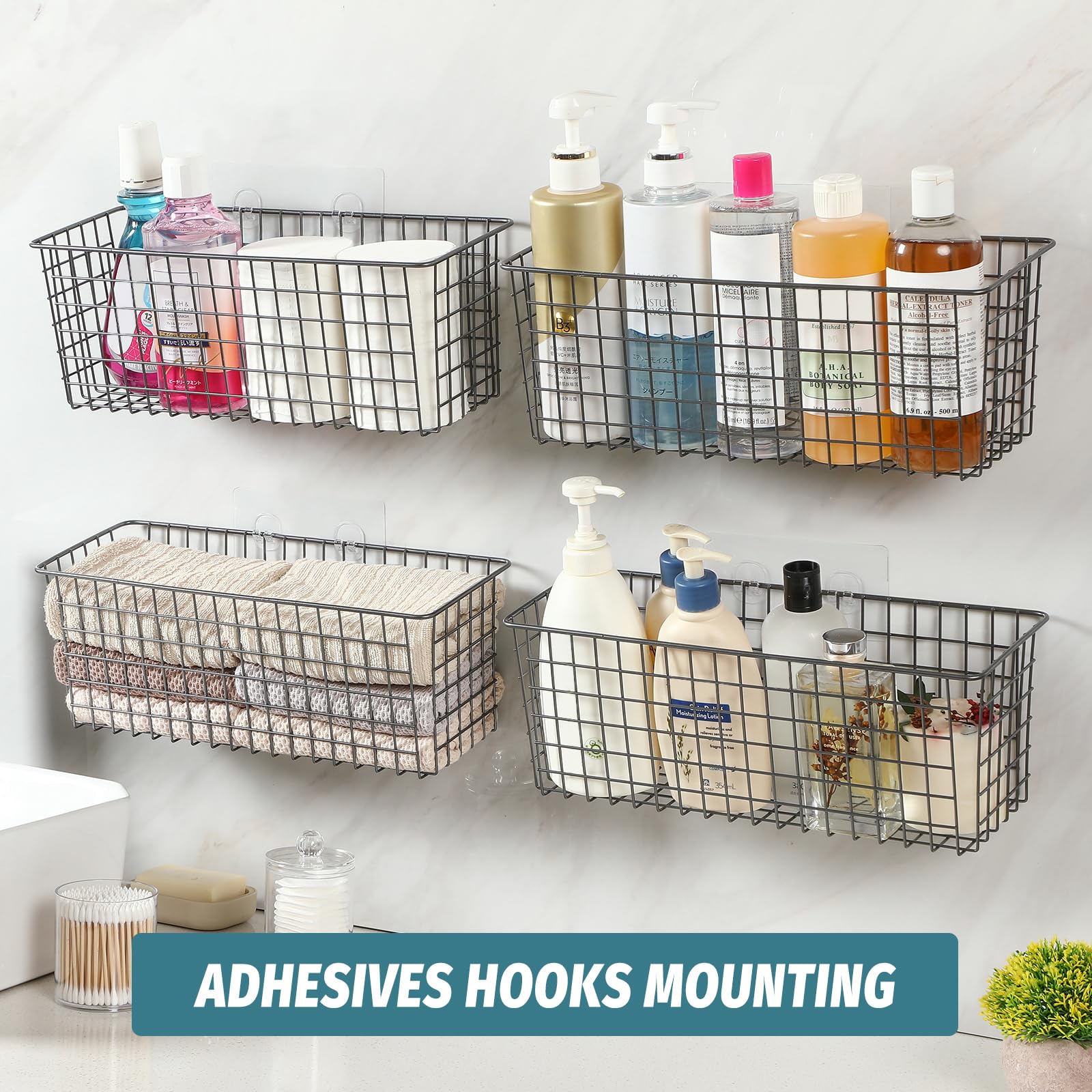 Wall Mount Baskets To Store Bathroom Linens