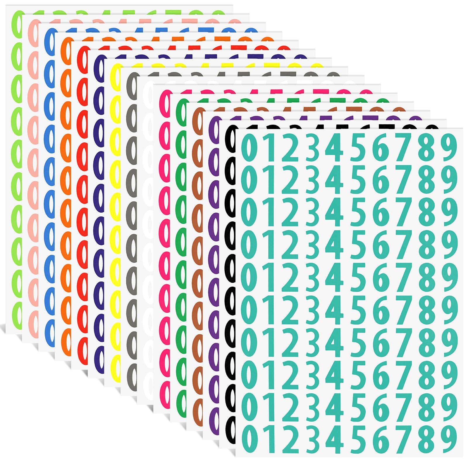 Amazon.com: 1500PCS Number Stickers, 1-inch 100 Stickers Vinyl Number ...