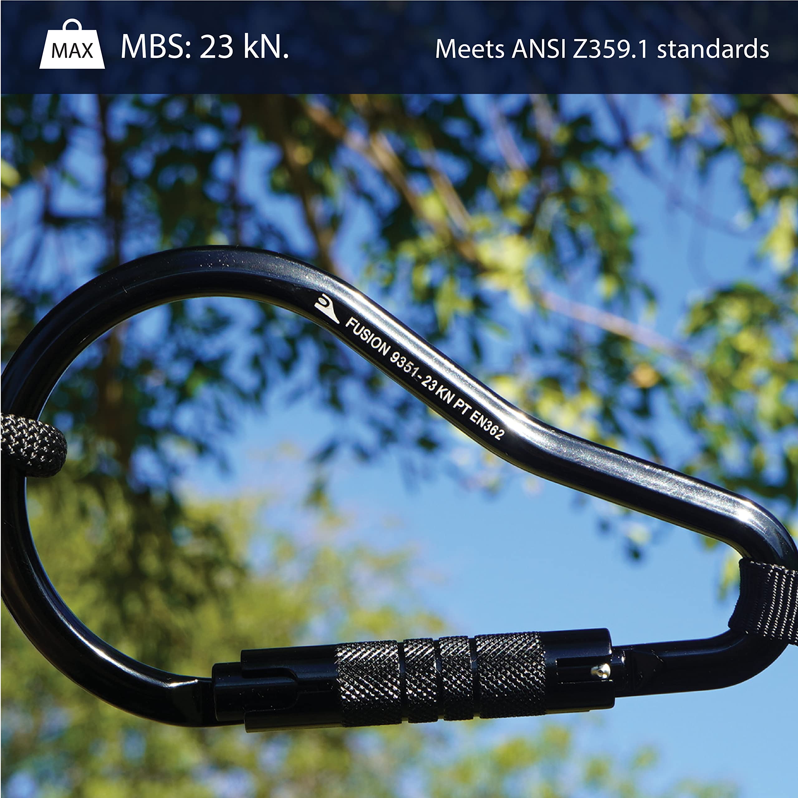 Snapklik.com : Fusion Climb Prima Alumn Auto Lock Ladder Hook Carabiner