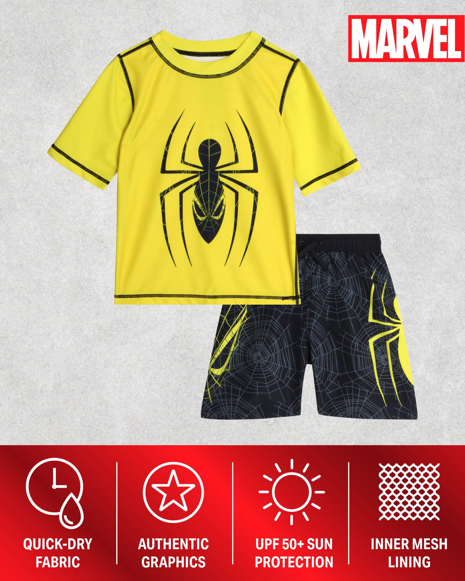 Snapklik.com : Marvel Avengers Boys Rash Guard Set Spider-Man And ...