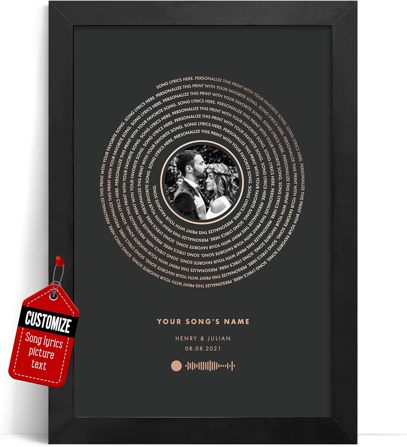Amazon.com: VICILO Custom Song Lyrics Poster Canvas Wall Art Couples ...