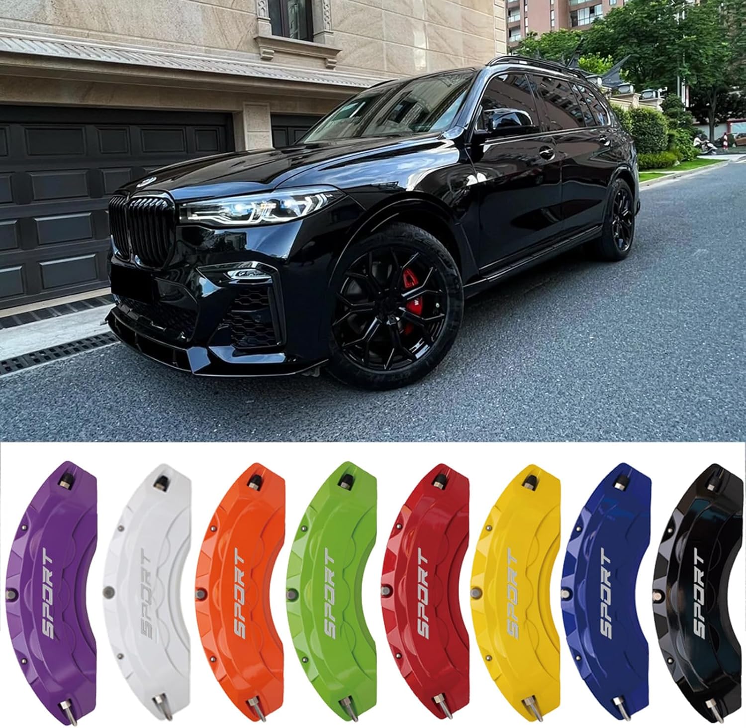Amazon.com: 4pc Brake Caliper Covers Compatible Front Rear 19/20/21/22 ...