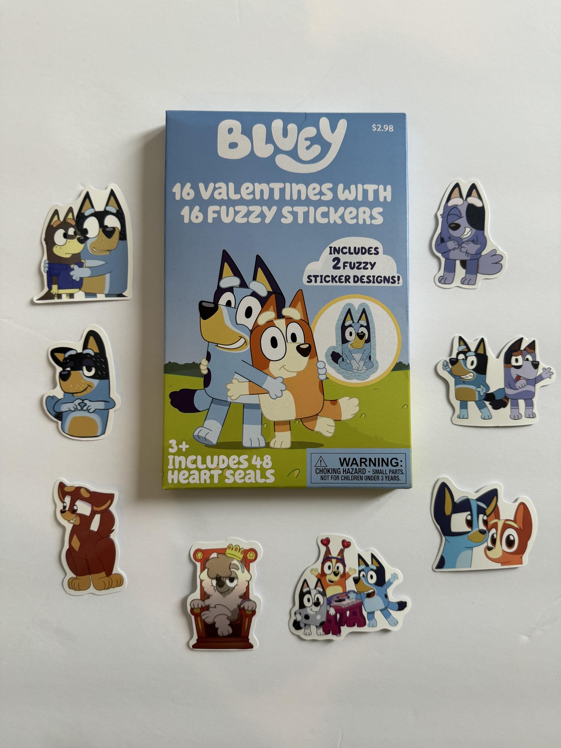Amazon.com: Bluey Valentine Card Exchange 16 Valentines with 16 Fuzzy ...