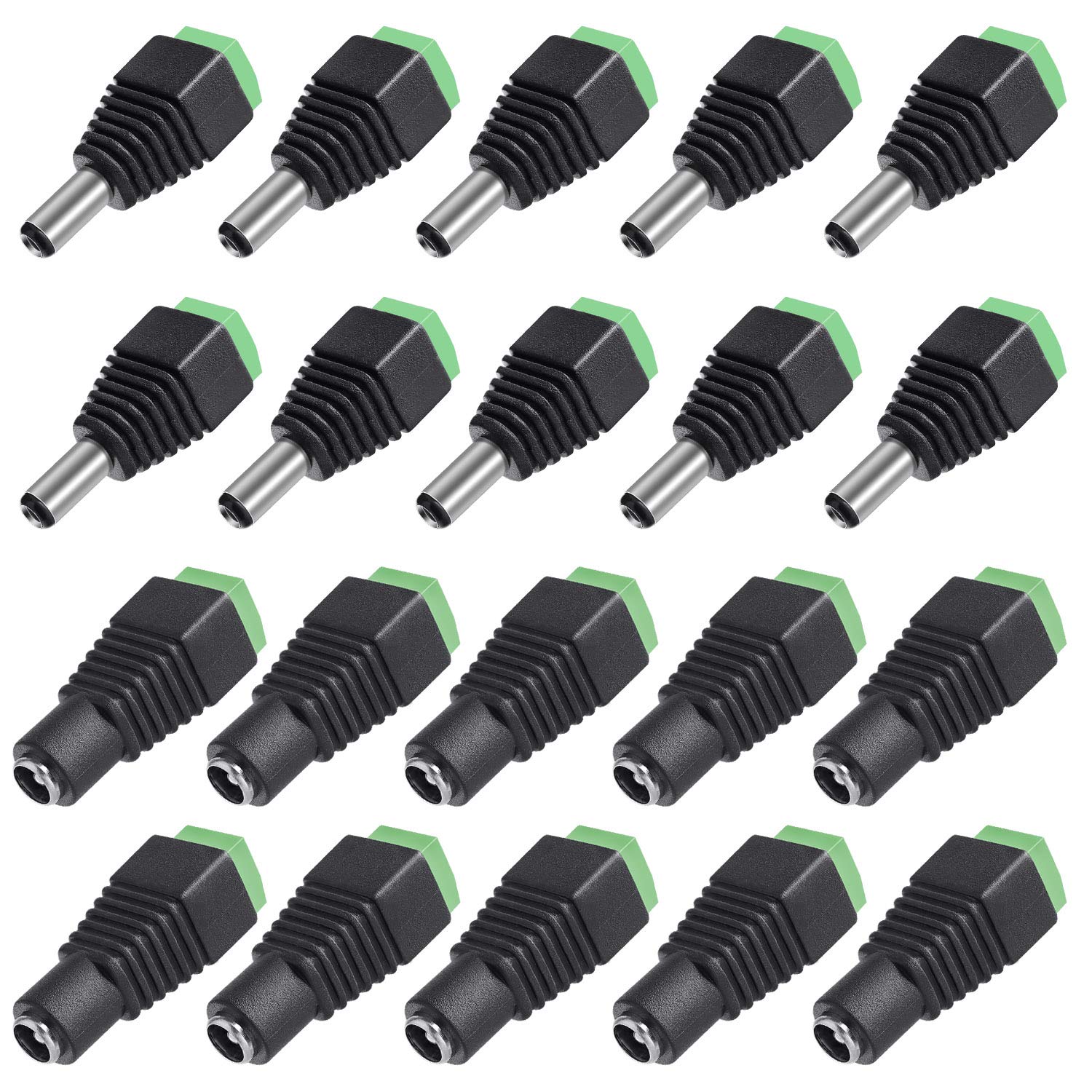 Amazon.com: SAISN DC Power Jack Adapter 12V 5.5mm x 2.1mm 10 Male + 10 ...