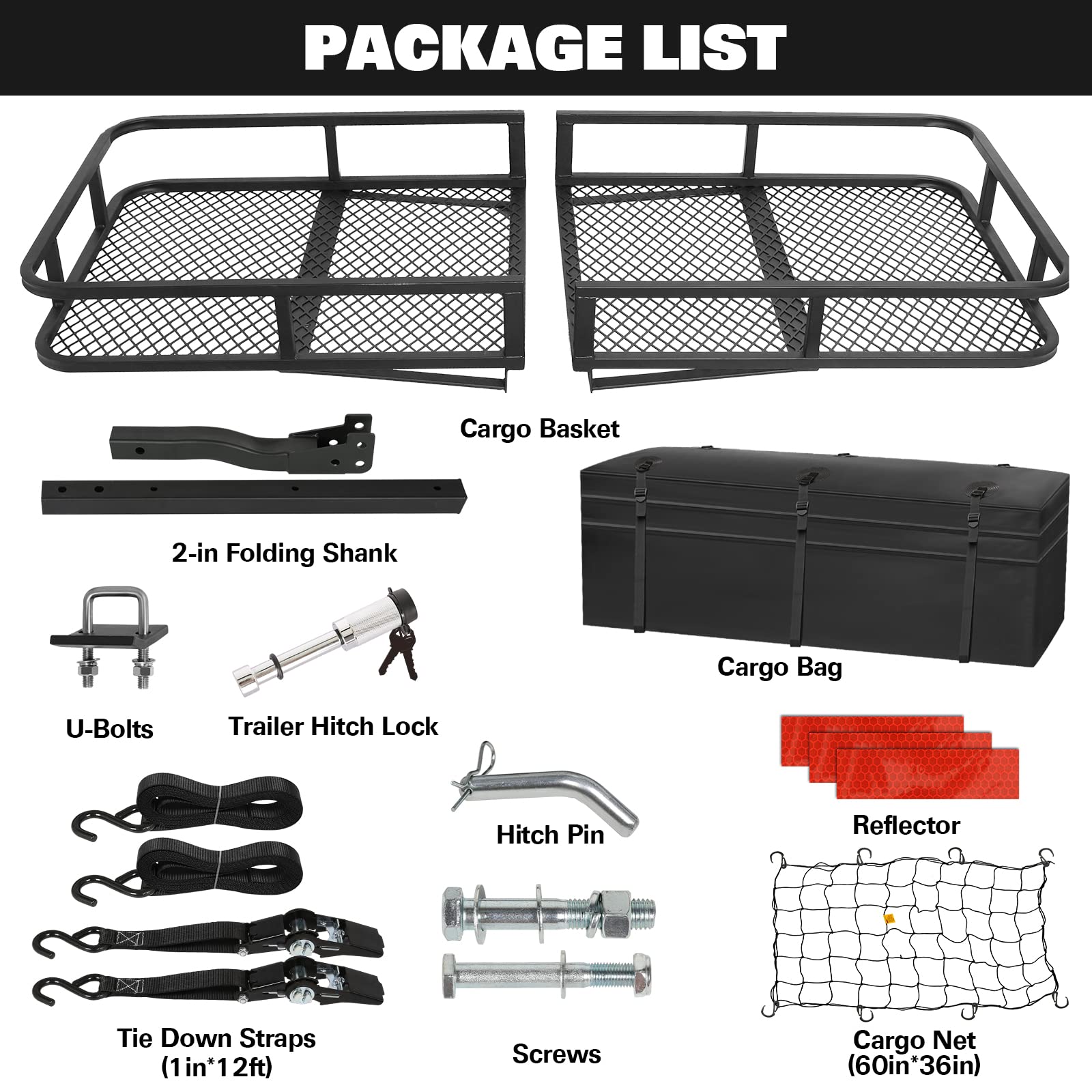 Snapklik.com : WEIZE Hitch Cargo Carrier, 60 X 24 X 6-Inch, 500 Lbs ...