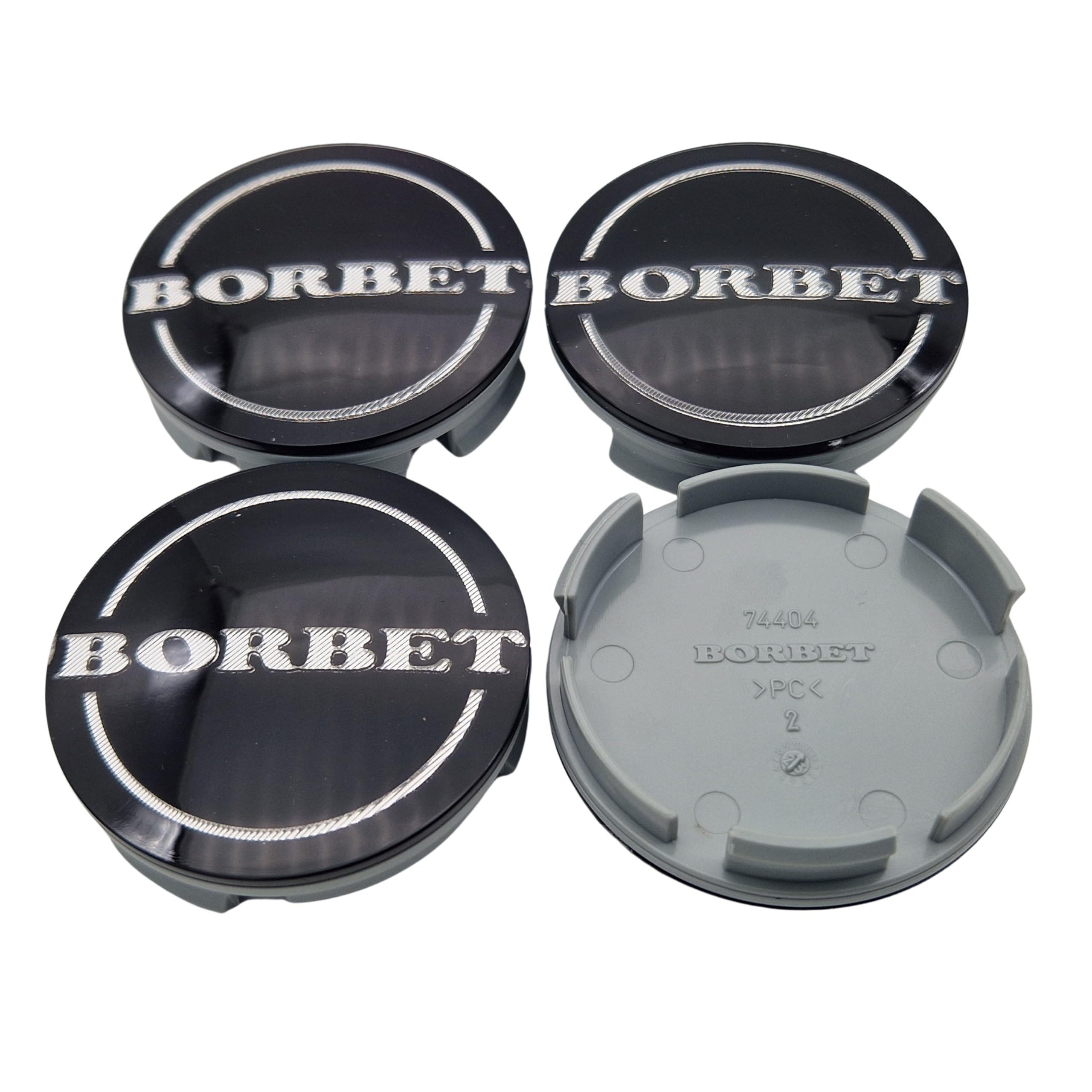 Borbet Nabendeckel 55mm / 56mm Felgendeckel 74404 Nabenkappe Schwarz Glanz Silber Original ...