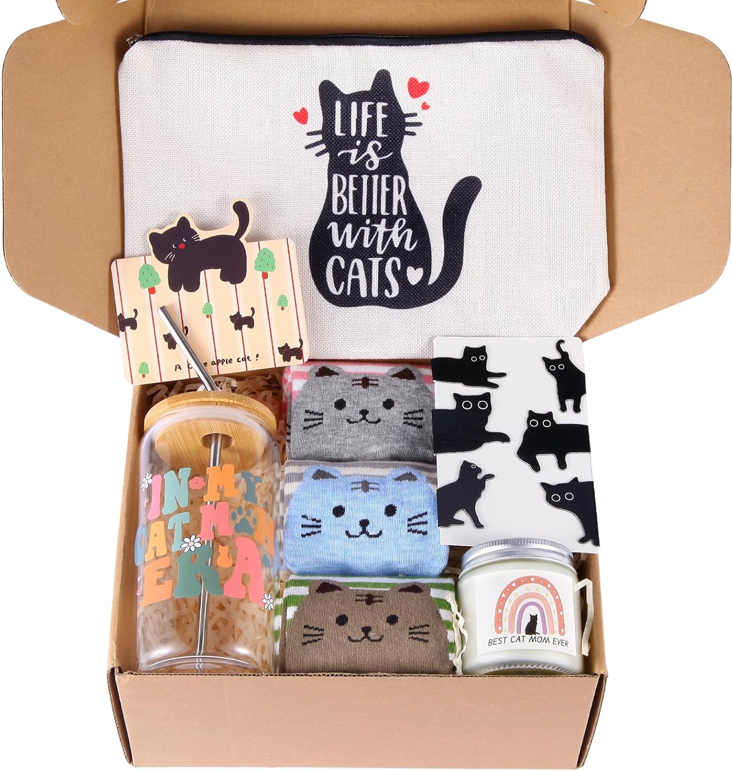Amazon.com: linsuiyyds Cat Lover Gifts For Women, Cats Mom Gift Box For Christmas, Mother's Day ...