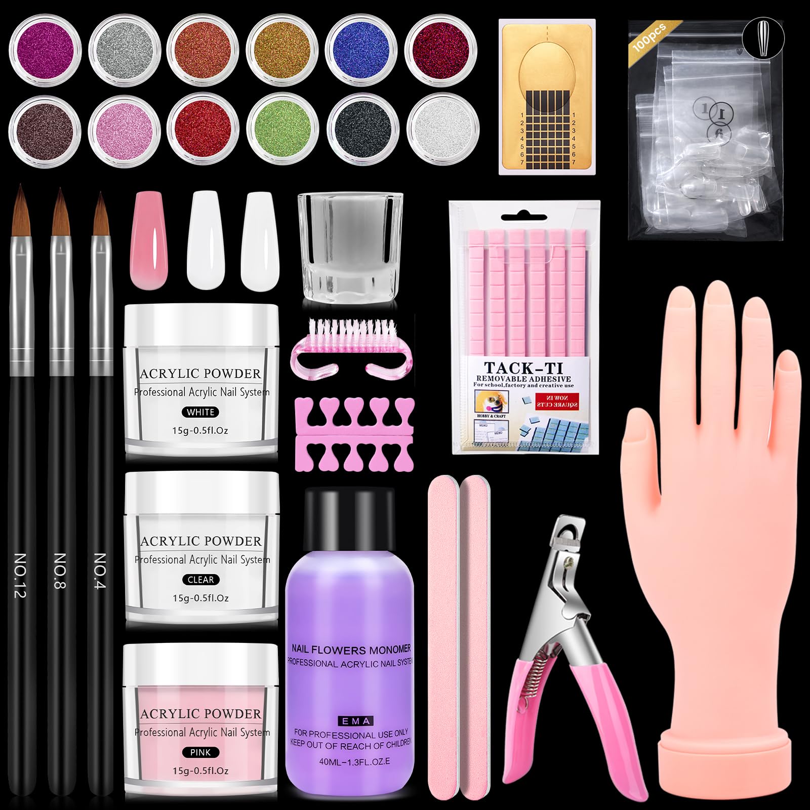 Amazon.com: Wilfniee Practice Hand for Acrylic Nails Kit: Fake Practice ...