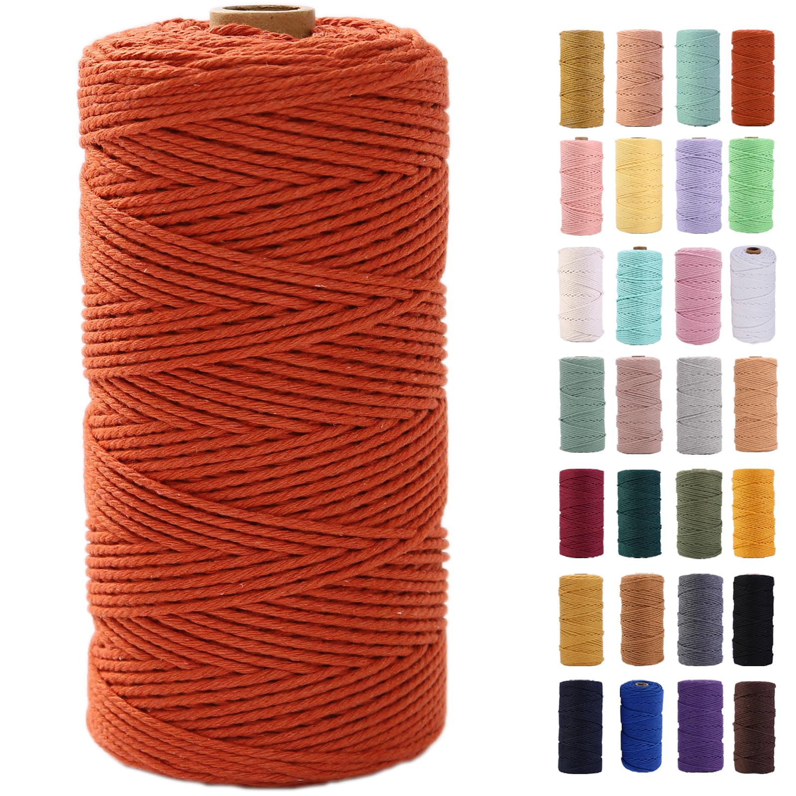 Amazon.com: MAOQIAN Rust Red Macrame Cord 2mm x 220Yards,Colored Cotton ...