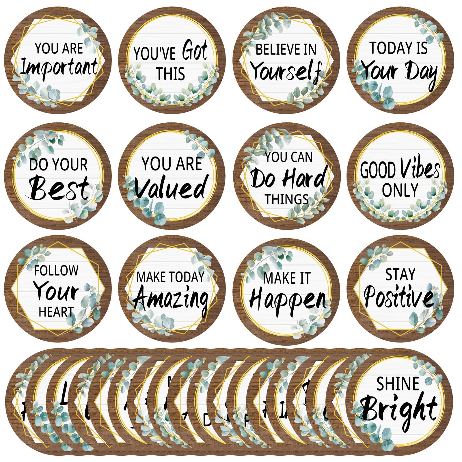Amazon.com: 30-Styles Positive Sayings Accents Eucalyptus Motivational ...