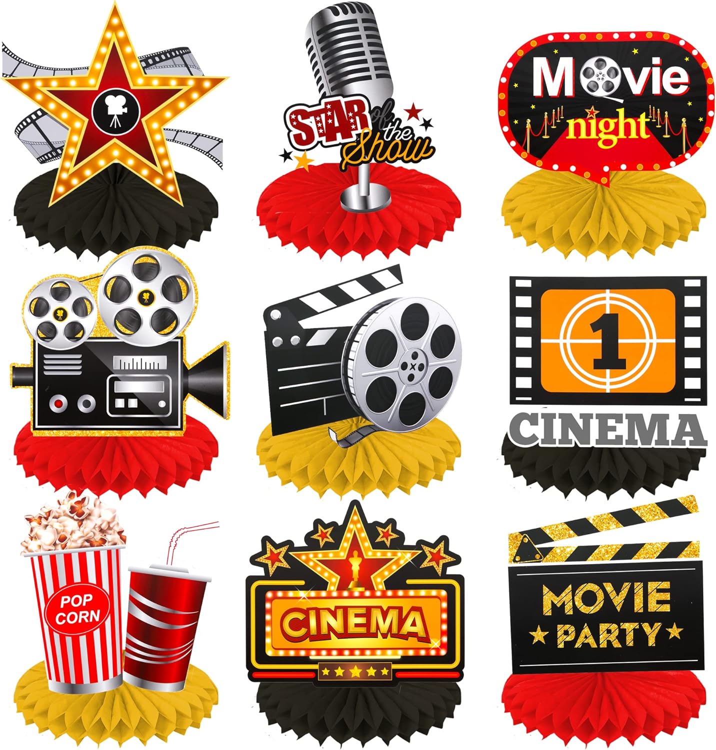 Amazon.com: Movie Party Table Honeycomb Centerpieces Movie Party Table ...