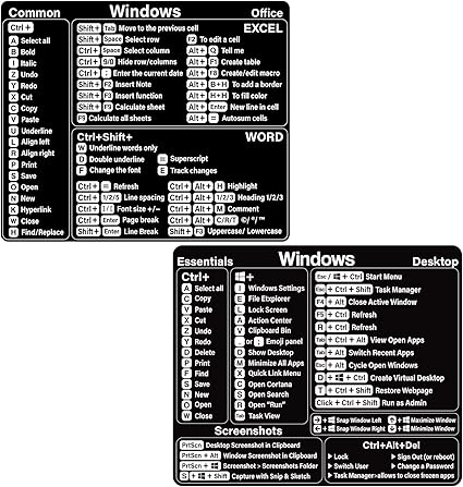 Amazon.com: Microsoft Windows + Word/Excel Quick Reference Guide ...