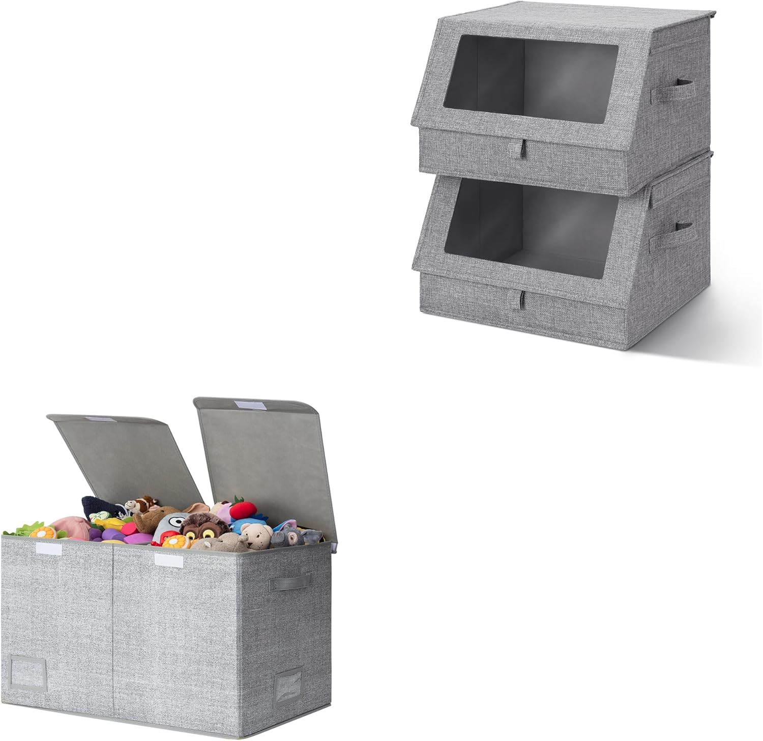 Amazon.com - GRANNY SAYS Bundle of 2-Pack Gray Stackable Storage Bins ...