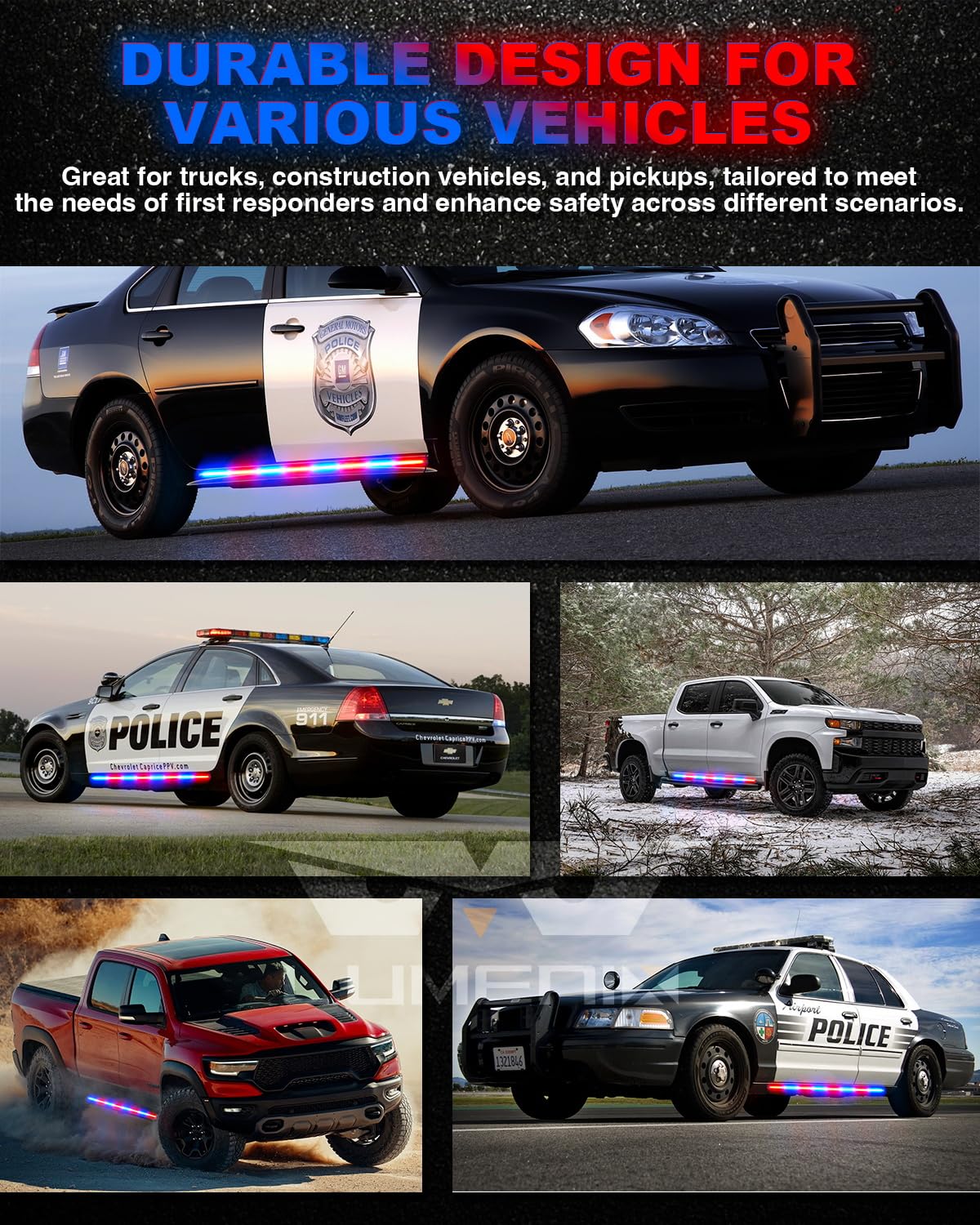 Snapklik.com : 2PCS 70 Inch Emergency Strobe Lights Strip LED Running ...