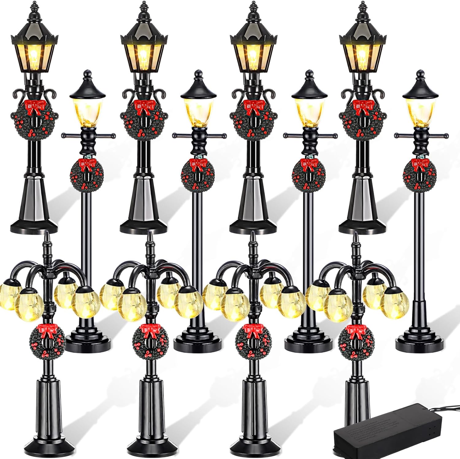 Amazon.com: Baquler 12 Pcs Christmas Lamp Post Accessories - Mini ...
