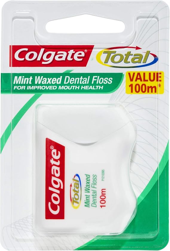Amazon.com : Colgate Total Mint Waxed Dental Floss, 100m./109yd ...