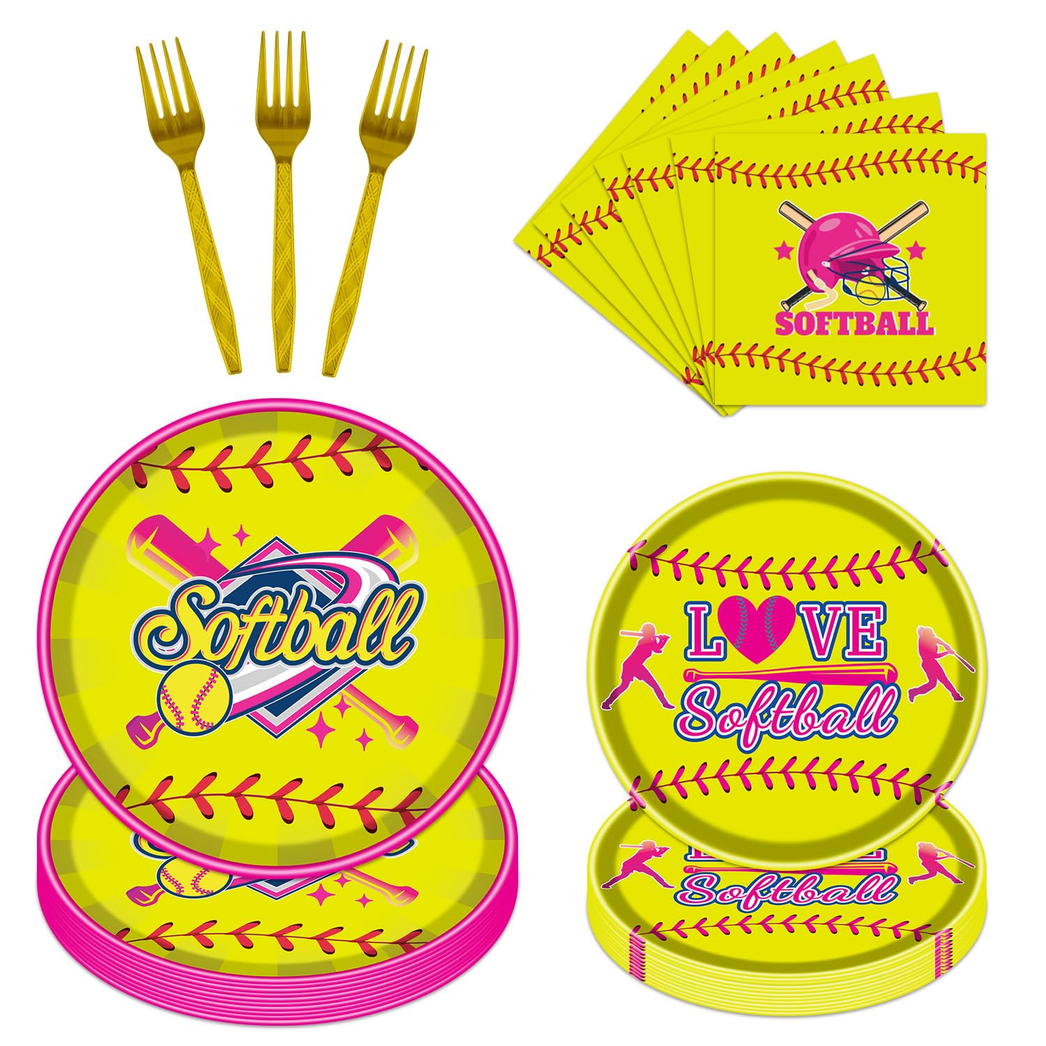 Amazon.com: Rakuto Softball Party Decorations Supplies - 96PCS Softball ...