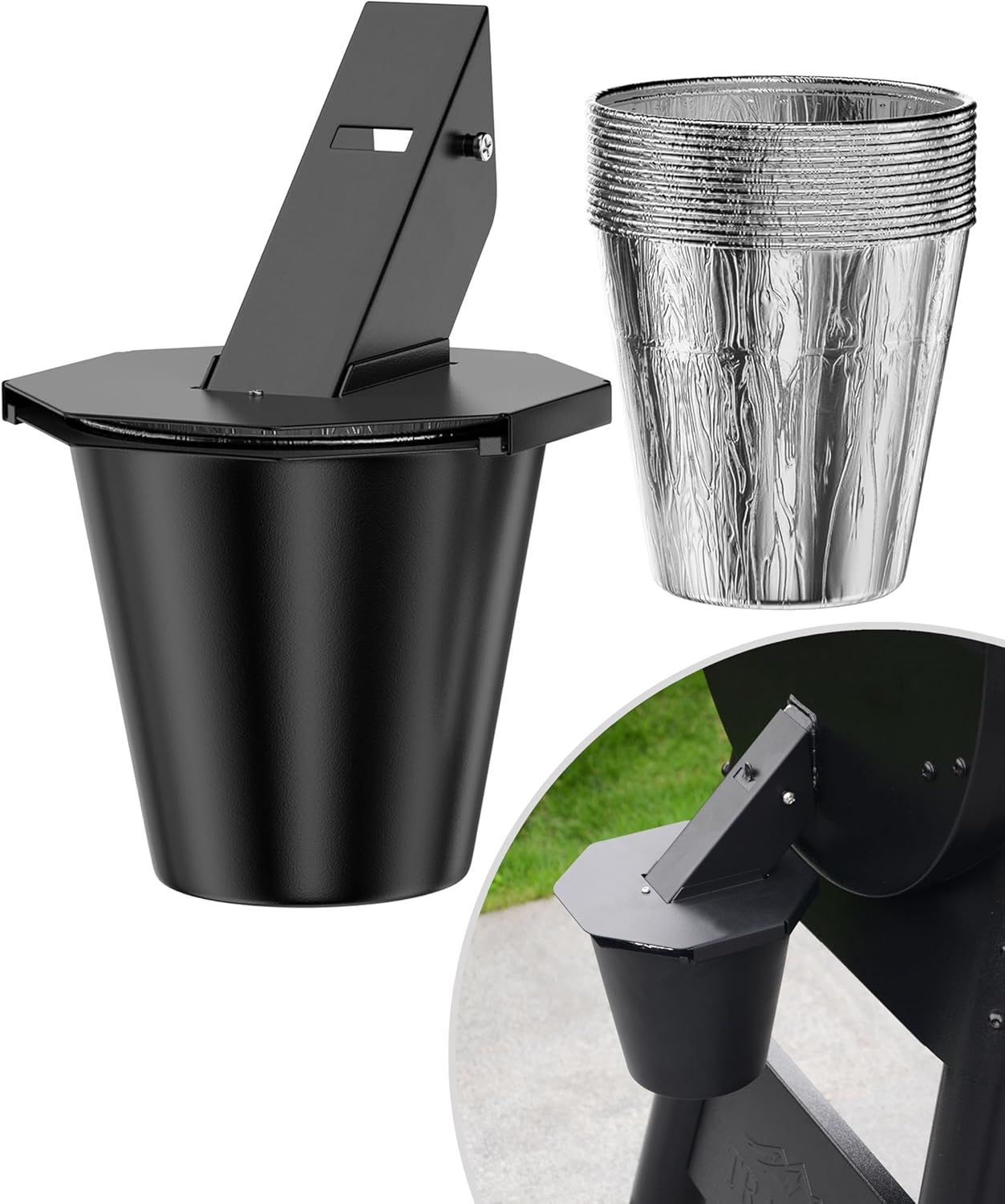 Upgraded Grease Bucket with Lid & 12-Pack Liners - Modified Traeger ...