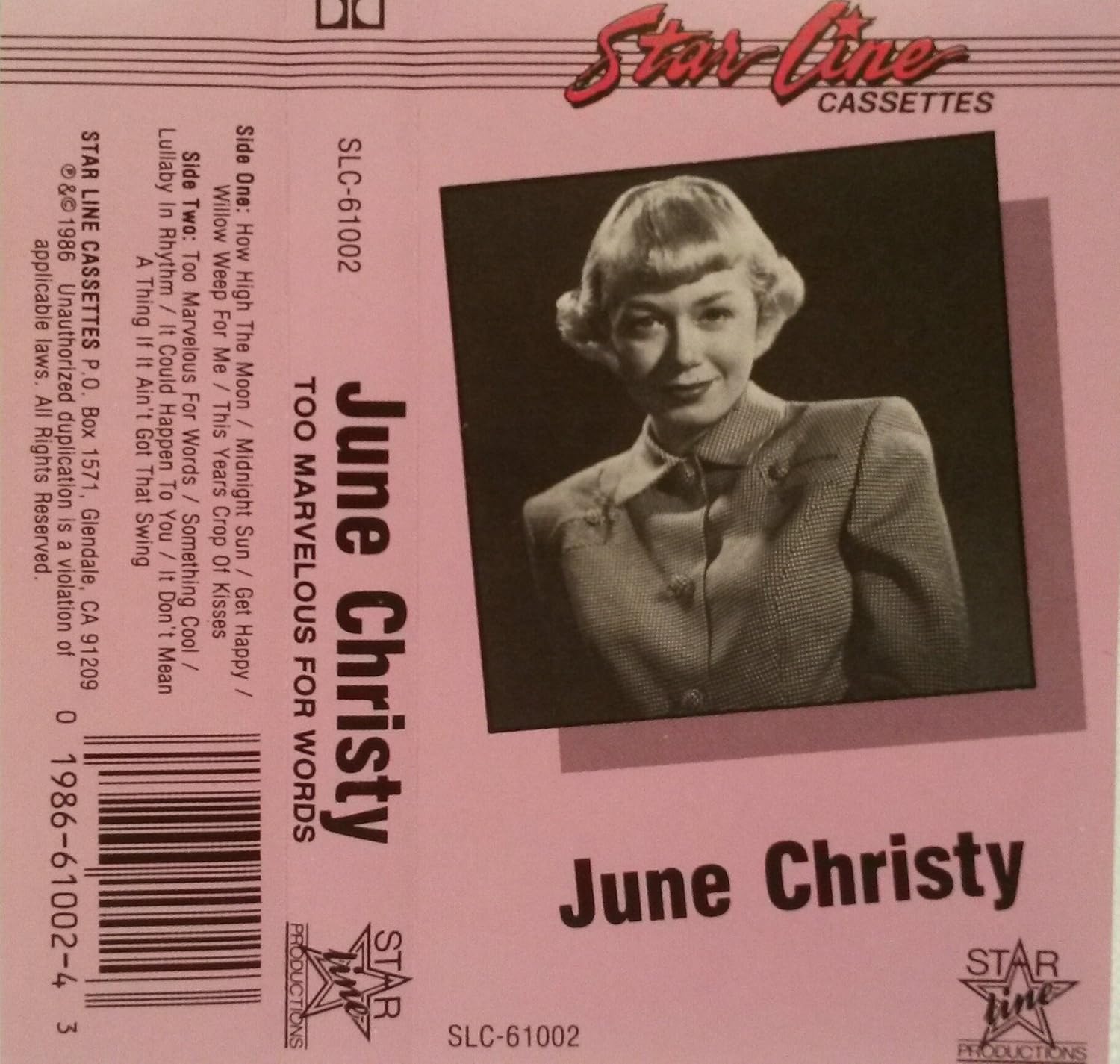 June Christy - Too Marvelous For Words [CASSETTE] - Amazon.com Music