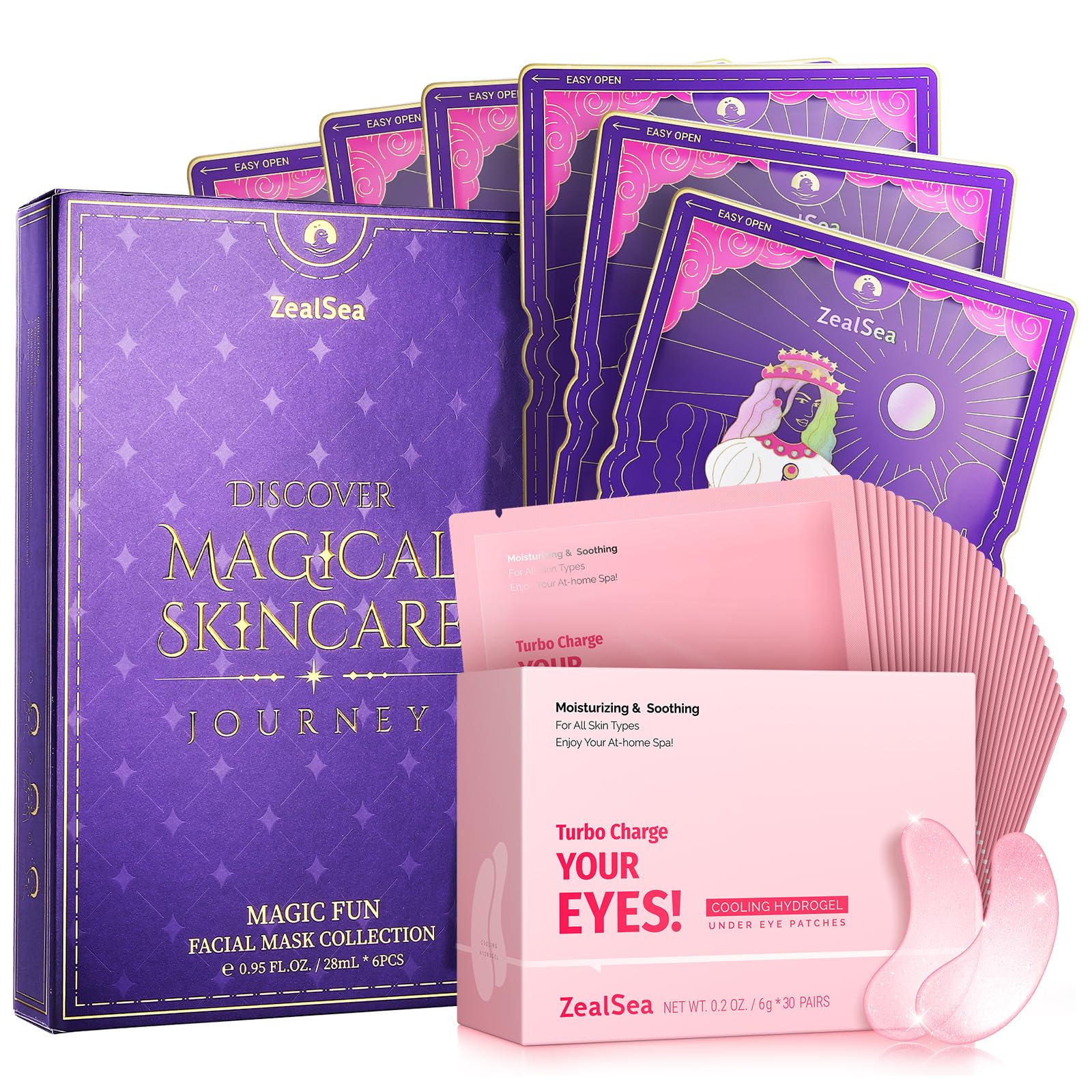 Amazon.com : ZealSea Face Masks and 30 Pairs Eye Mask Bundle : Beauty ...