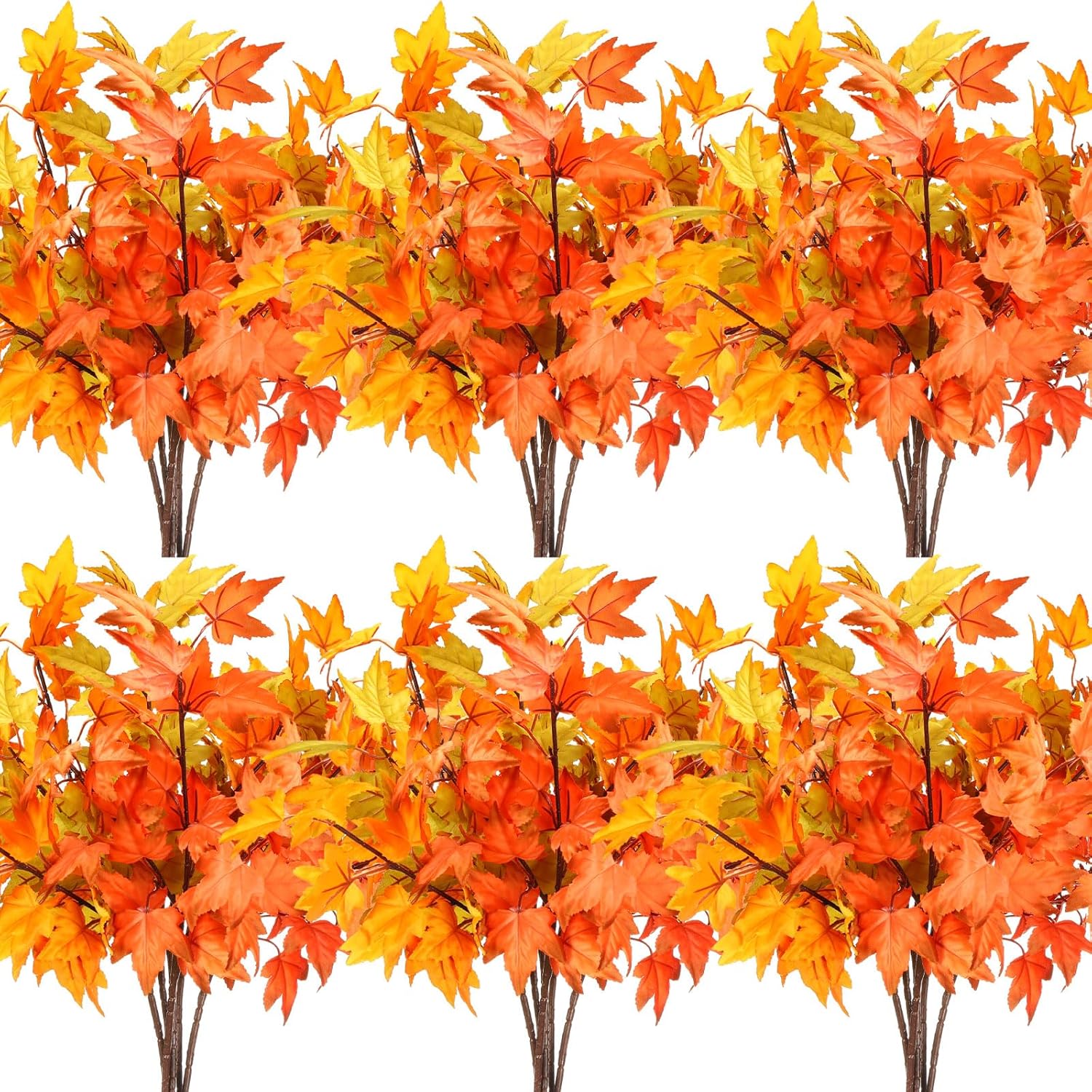 Amazon.com: Zeyune 36 Pcs Artificial Maple Leaves Branches 20.5 Inches ...
