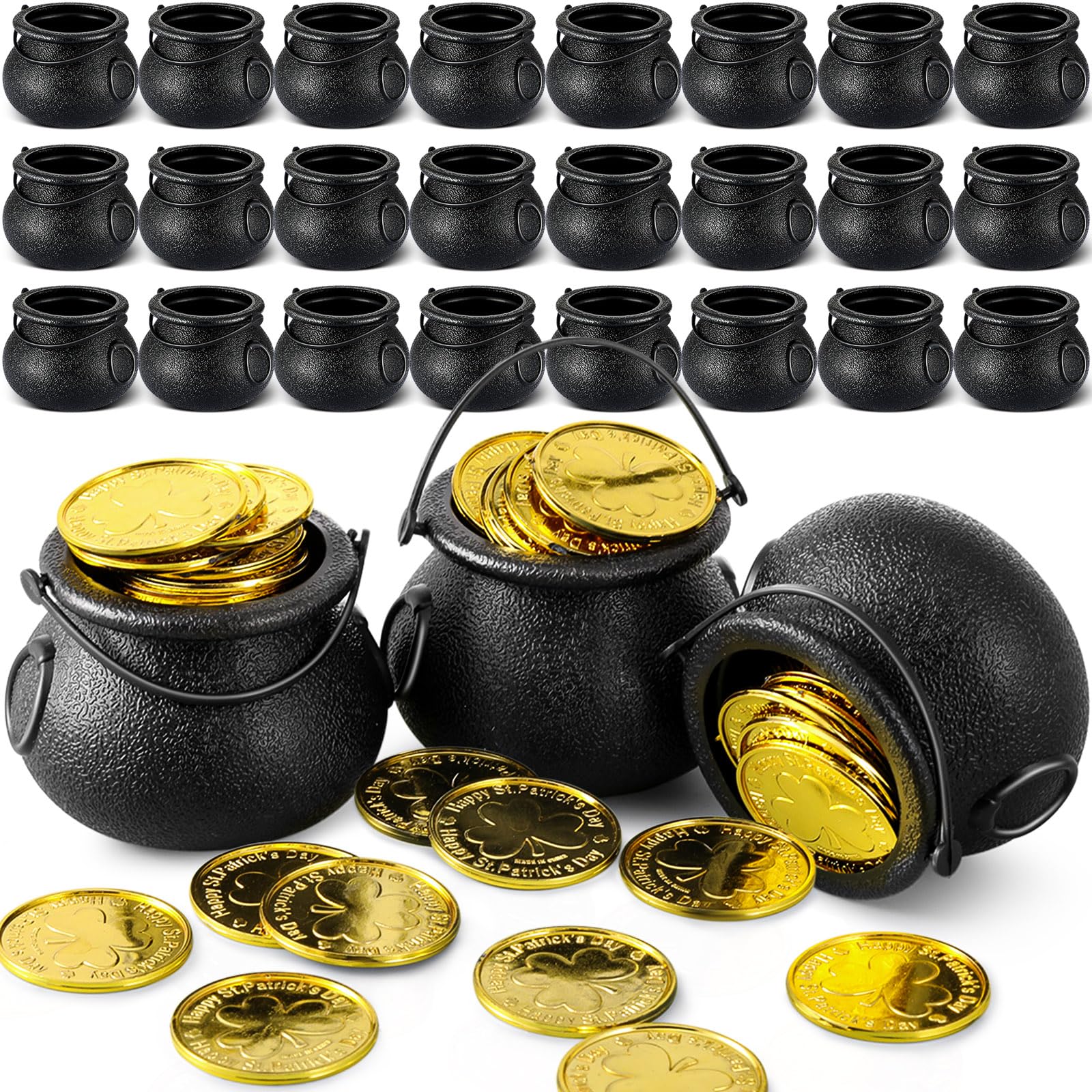 Amazon.com: Foilswirl 224 Pcs St Patrick's Day Cauldrons Set Include 24 ...