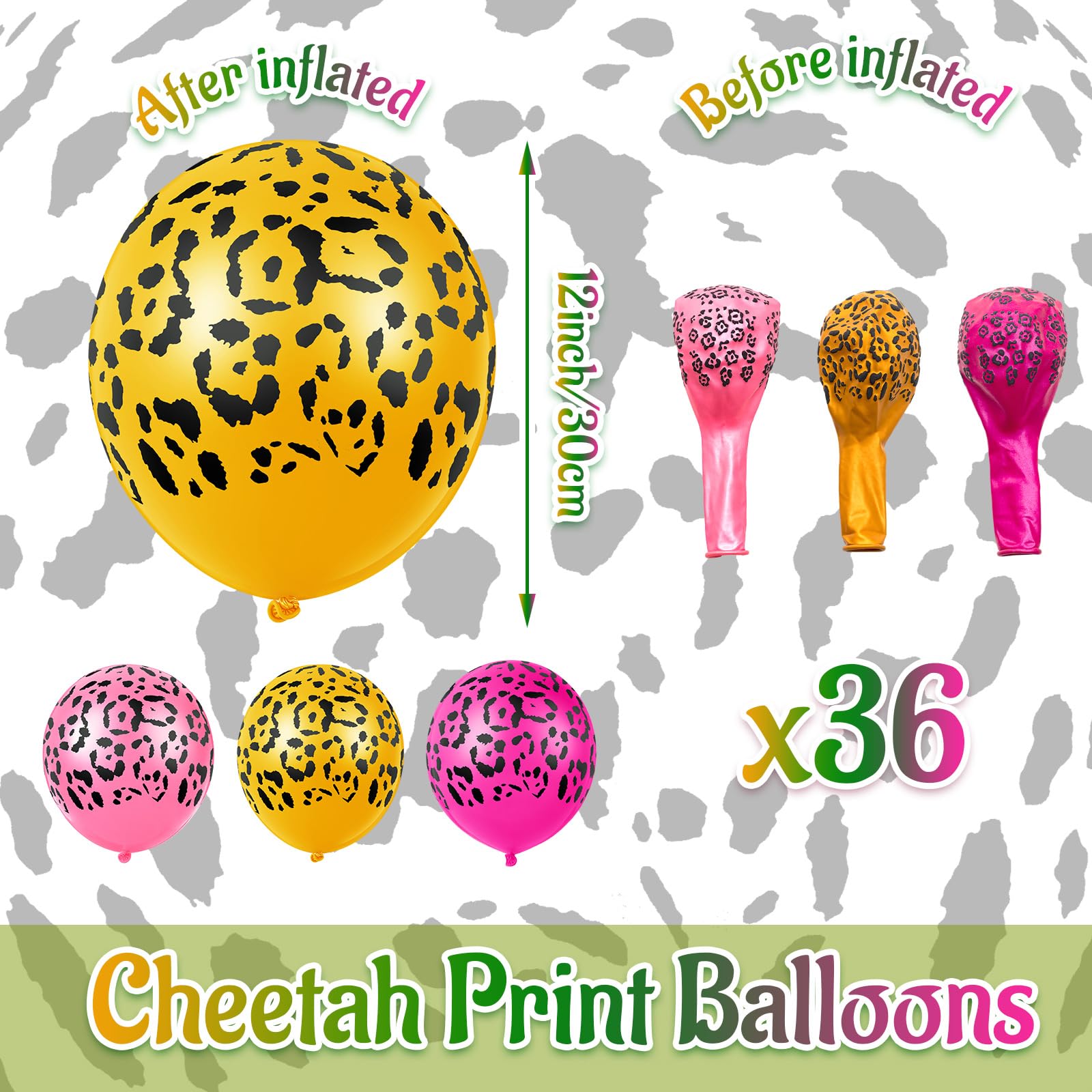 Snapklik.com : 36 Pcs Cheetah Balloons Leopard Print Balloons Spots ...