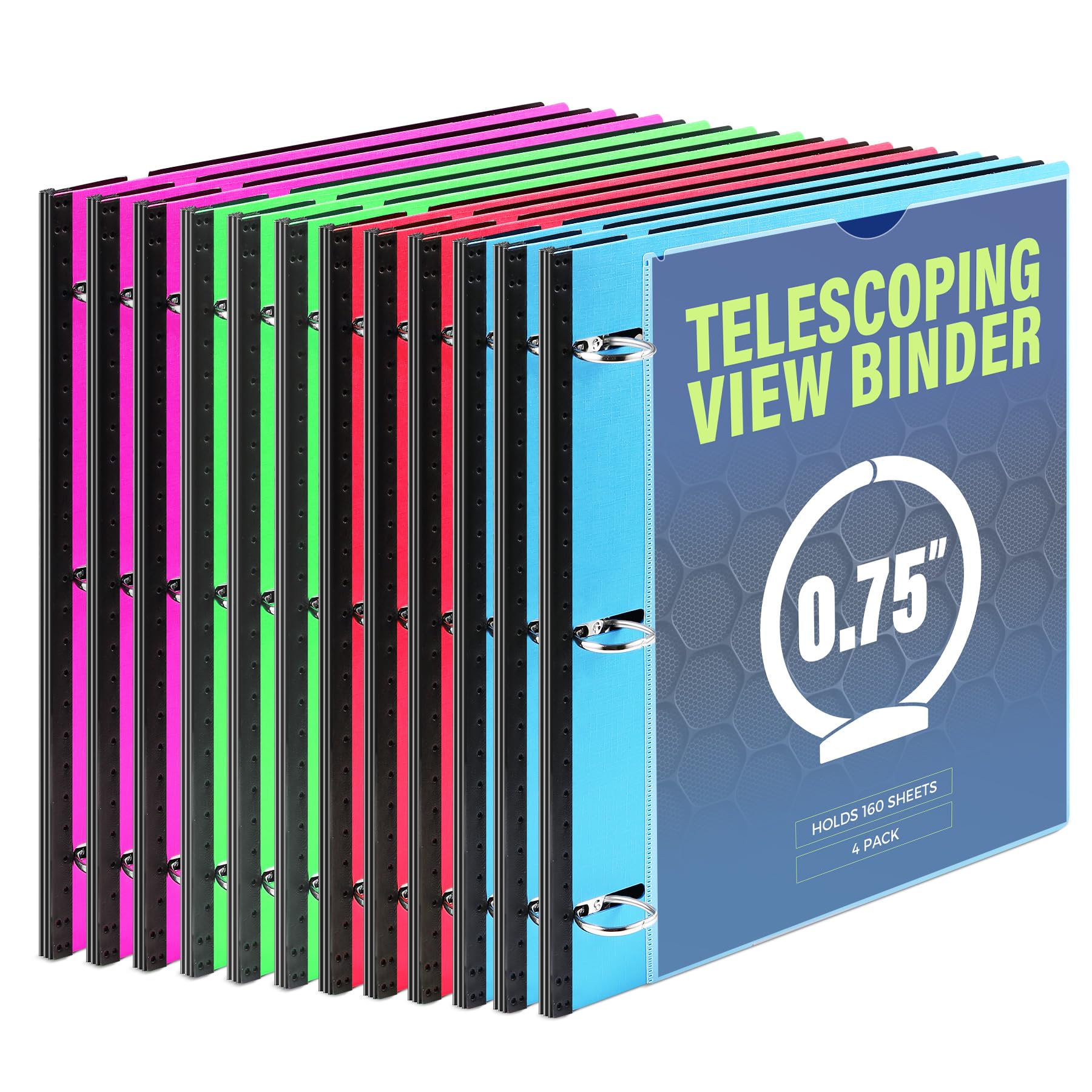 Amazon.com : WOT I Telescoping 3 Ring Binder 12PCS, Flexible 3 Ring ...