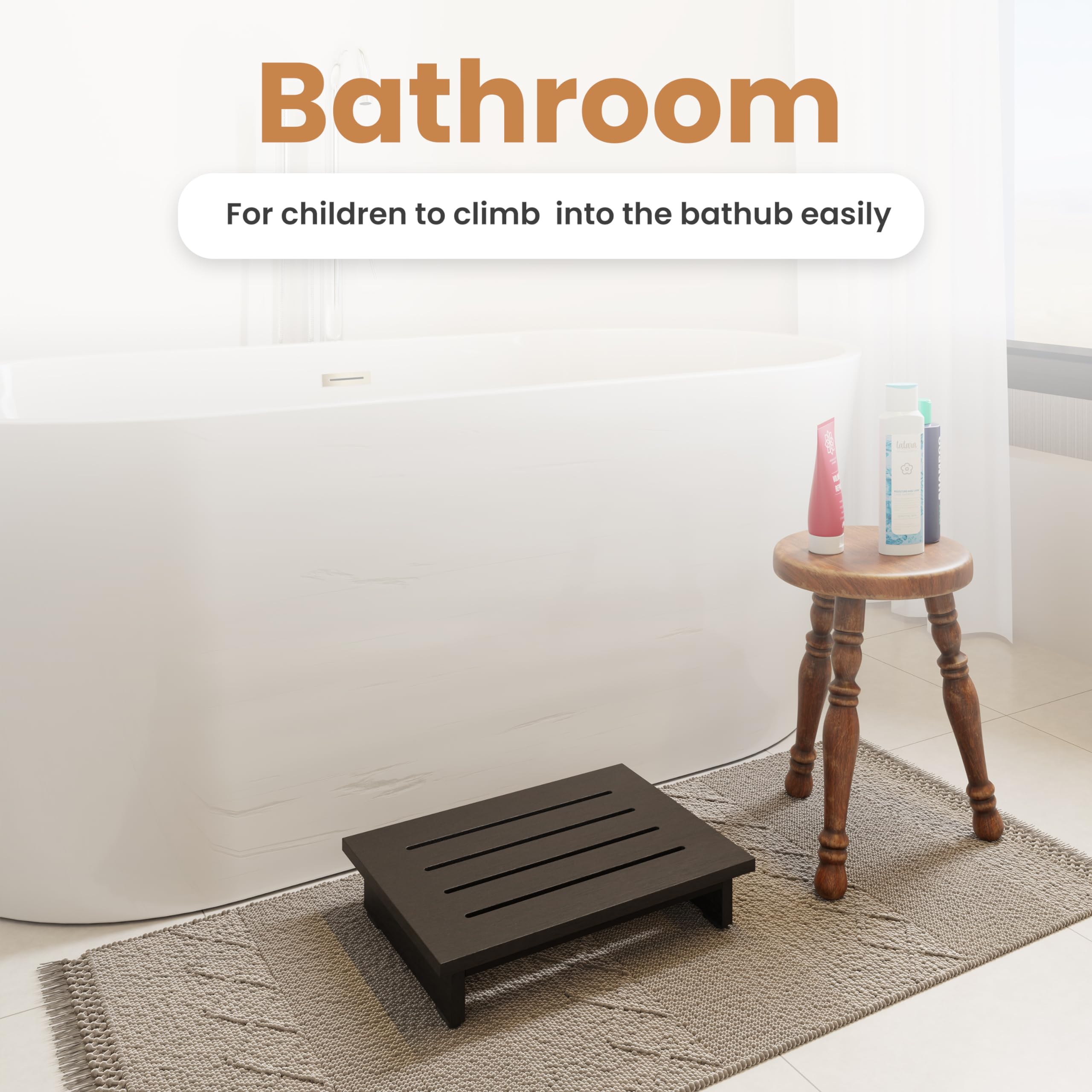 Snapklik.com : Tinamo One Step Stool For Adults 3.5" - Wooden Step ...